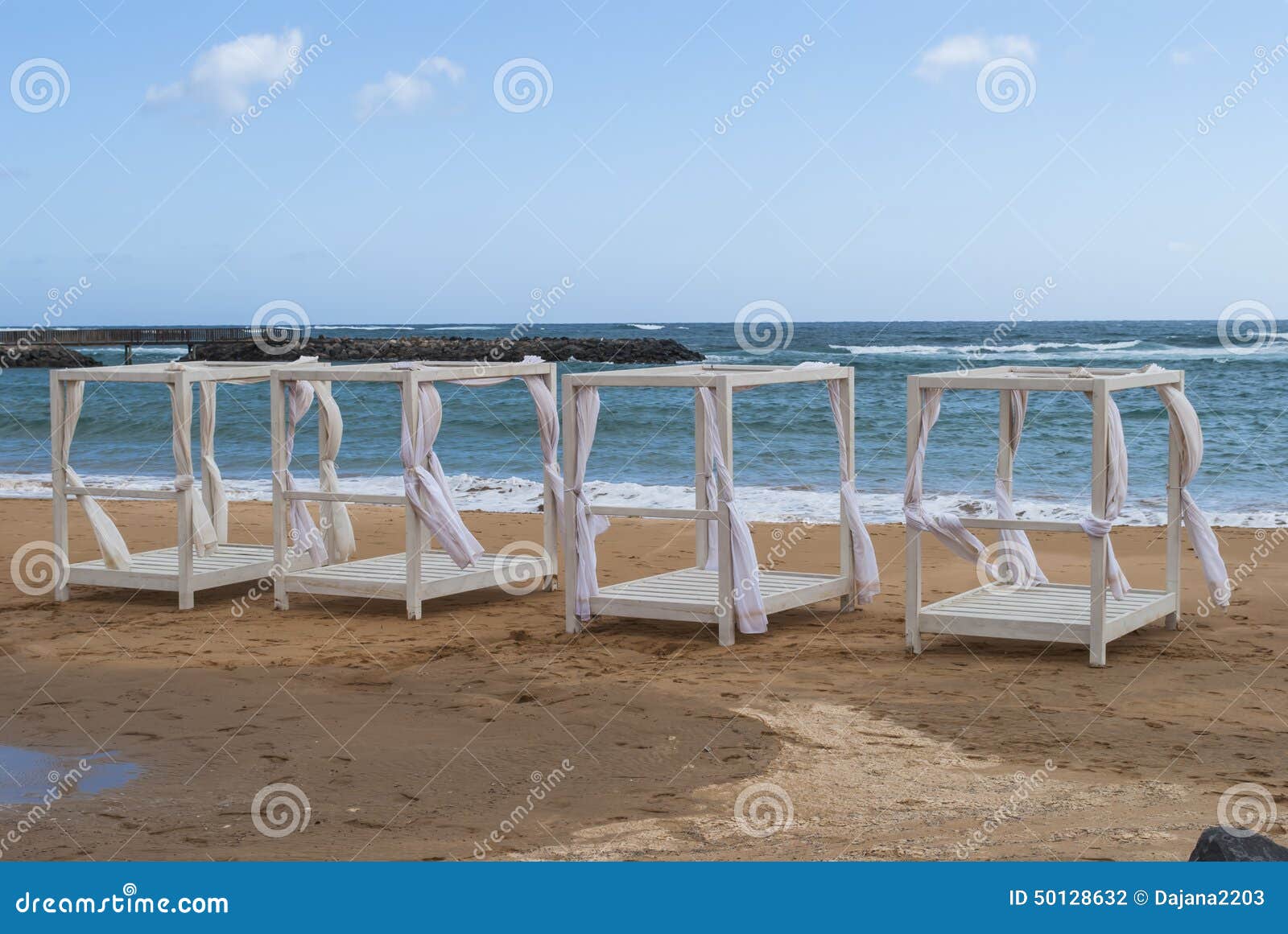 Cabana on the beach stock photo. Image of scene, solitude - 50128632