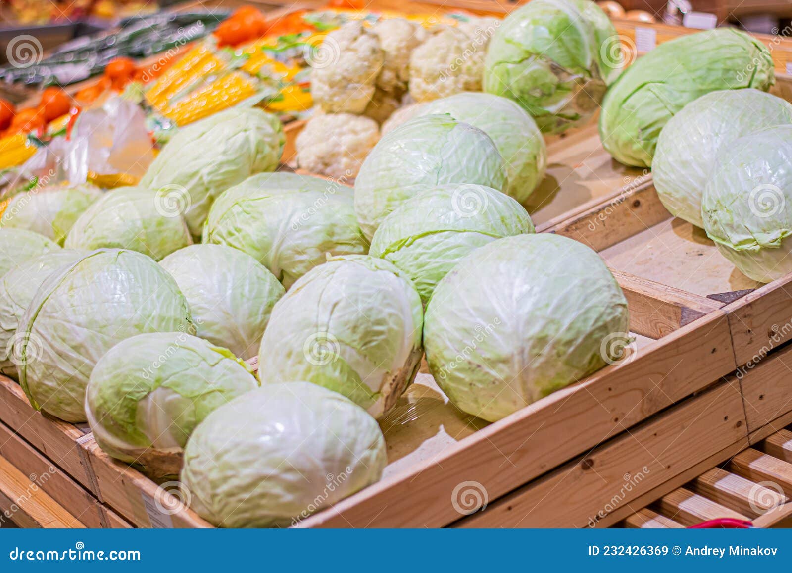Cabbage in the Boxes in the Stores Stock Image - Image of boxes, juicy ...