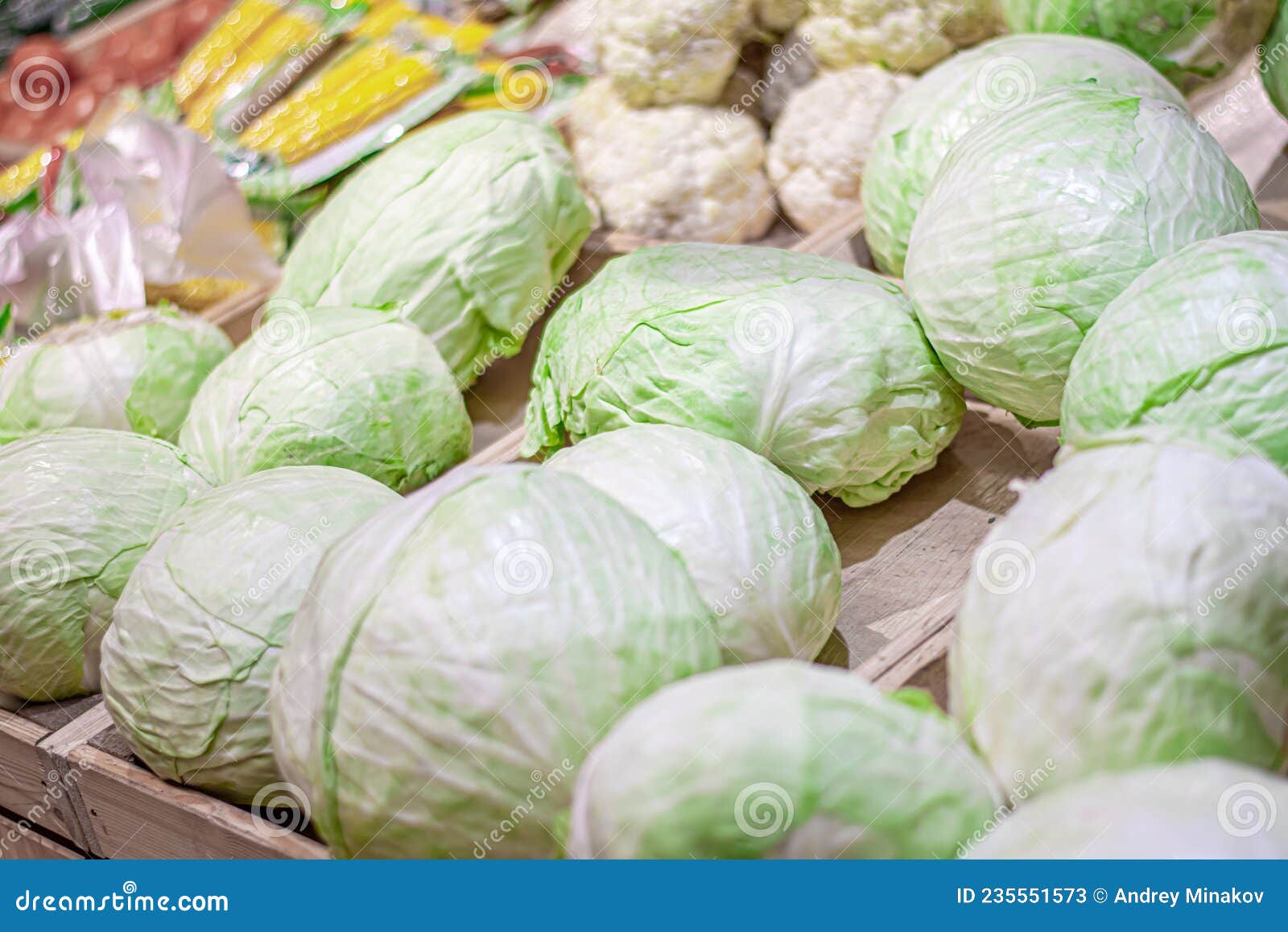 Cabbage in the Boxes in the Stores Stock Image - Image of healthy ...