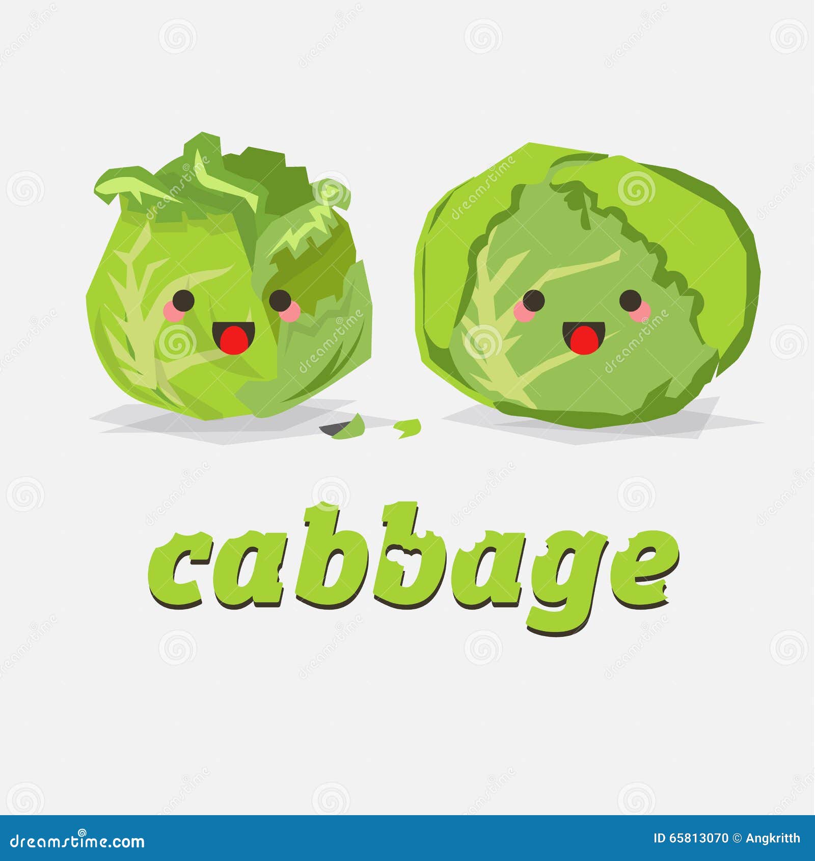 Cabbage. character - stock illustration. Illustration of concept - 65813070