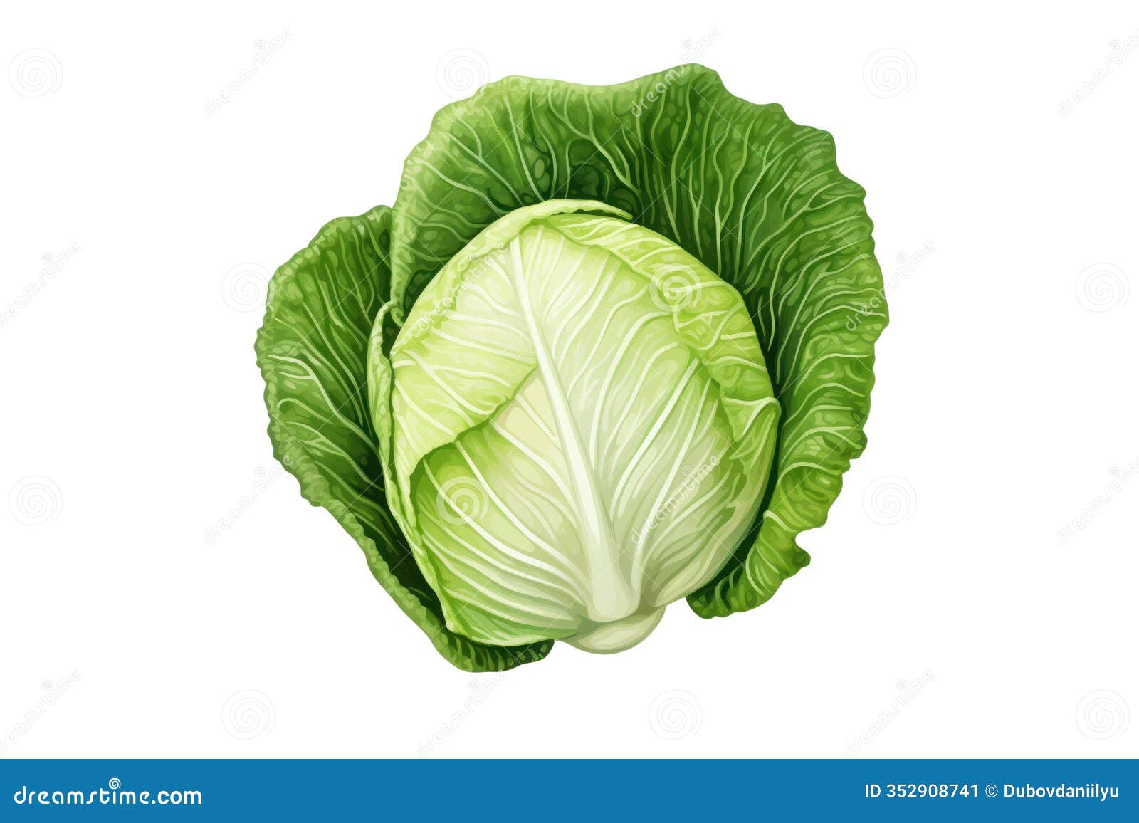Cabbage Drawing: a Detailed Illustration Isolated on a White Background ...