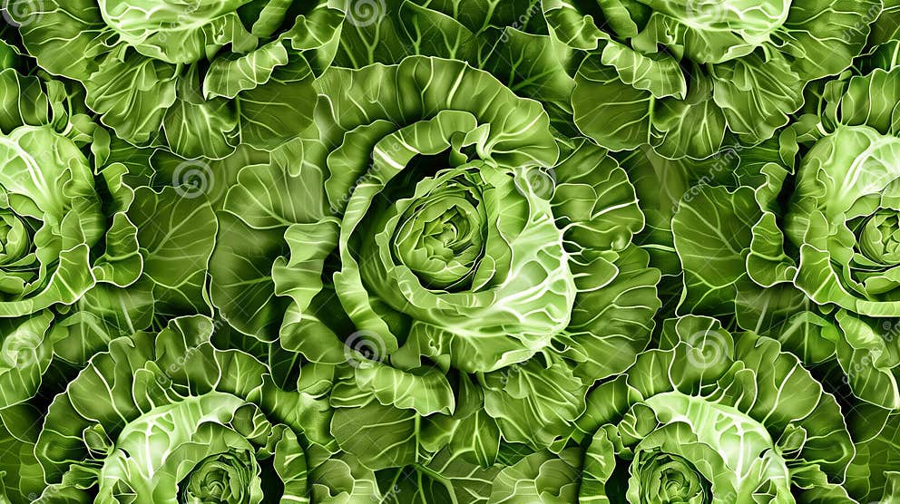 Cabbage Has a Pattern Characterized by Its Compact, Leafy Layers, Which ...