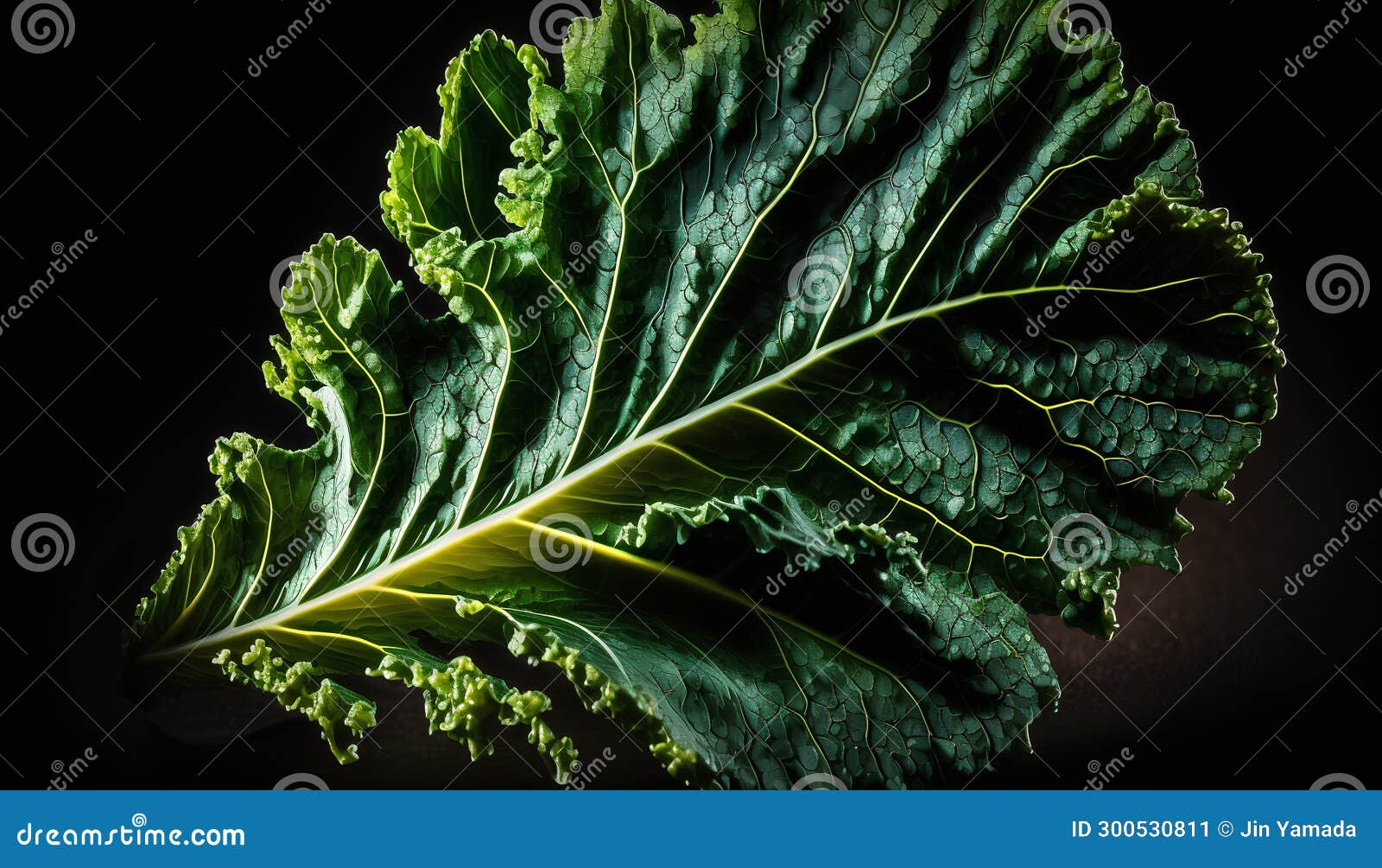 Cabbage Leaf on a Black Background. Close-up. Studio Photography Stock ...