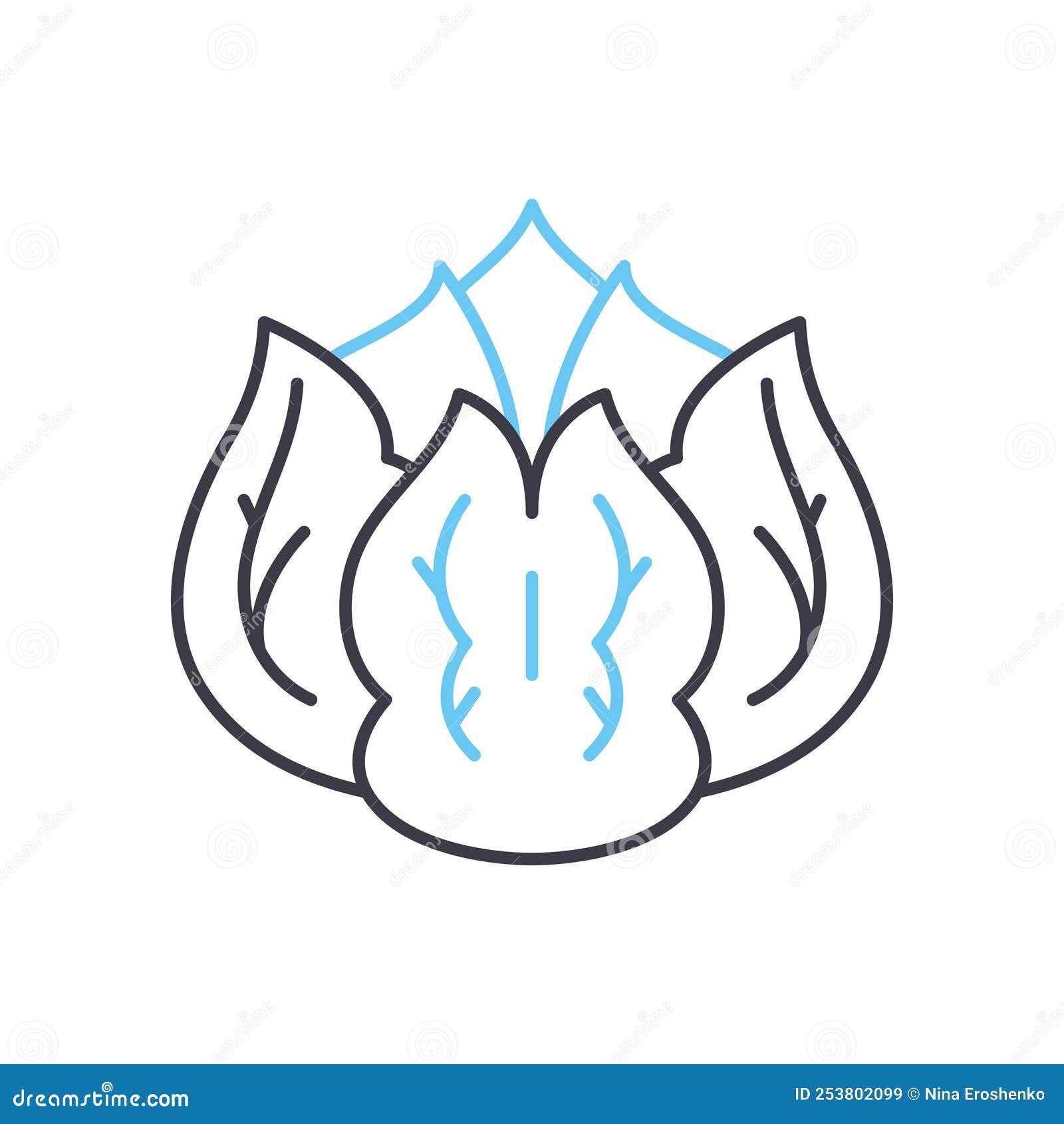 Cabbage Line Icon, Outline Symbol, Vector Illustration, Concept Sign ...