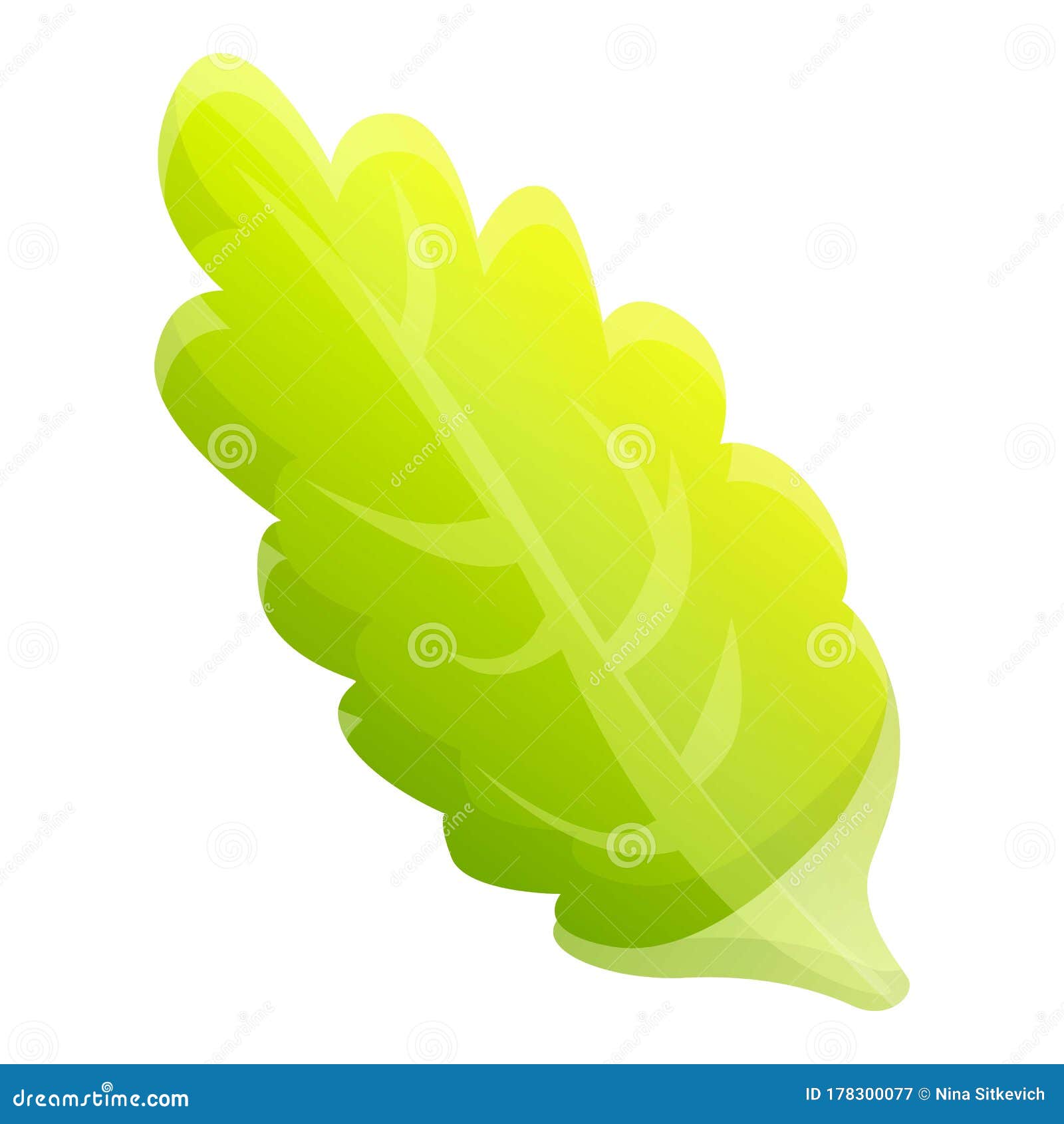 Cabbage Long Leaf Icon, Cartoon Style Stock Vector - Illustration of ...