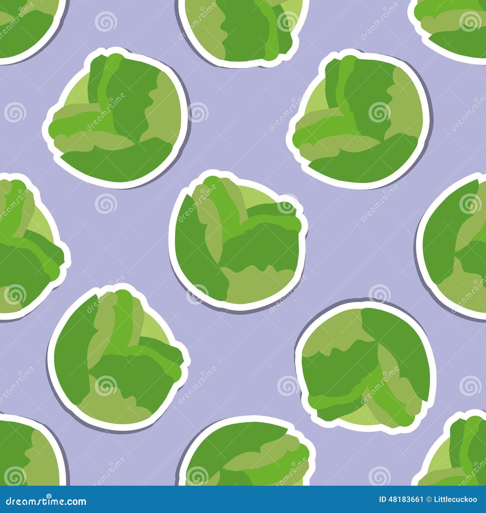Cabbage Pattern. Seamless Texture Stock Vector - Illustration of ...