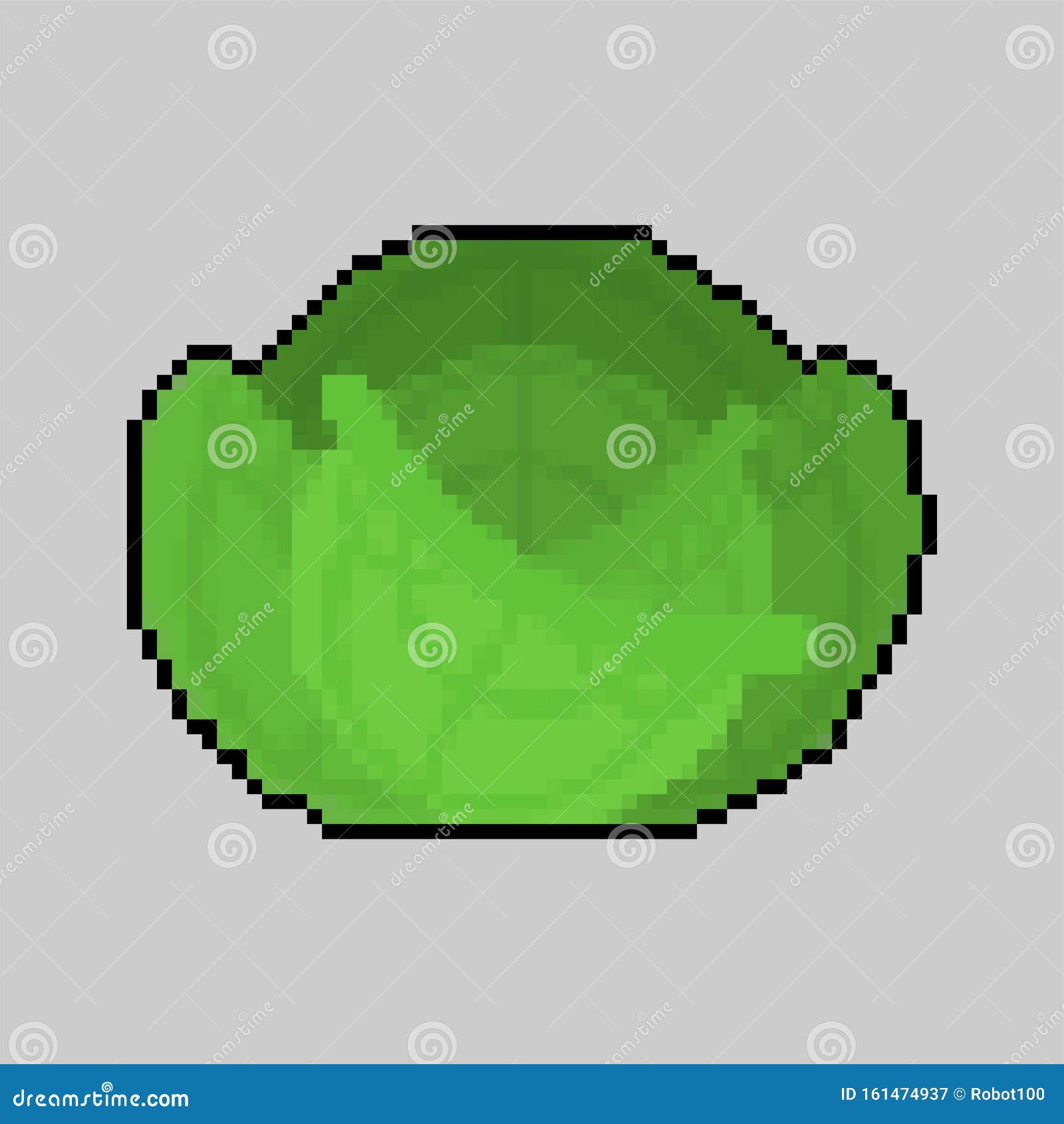 Cabbage Pixel Art. Head of Cabbage 8 Bit. Pixelate Vegetable Stock ...