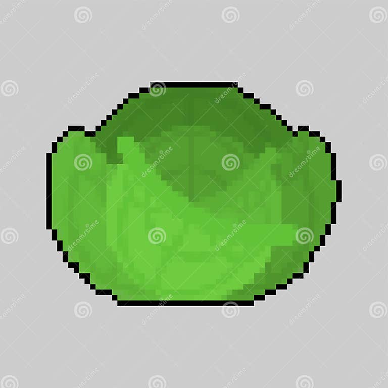 Cabbage Pixel Art. Head of Cabbage 8 Bit. Pixelate Vegetable Stock ...