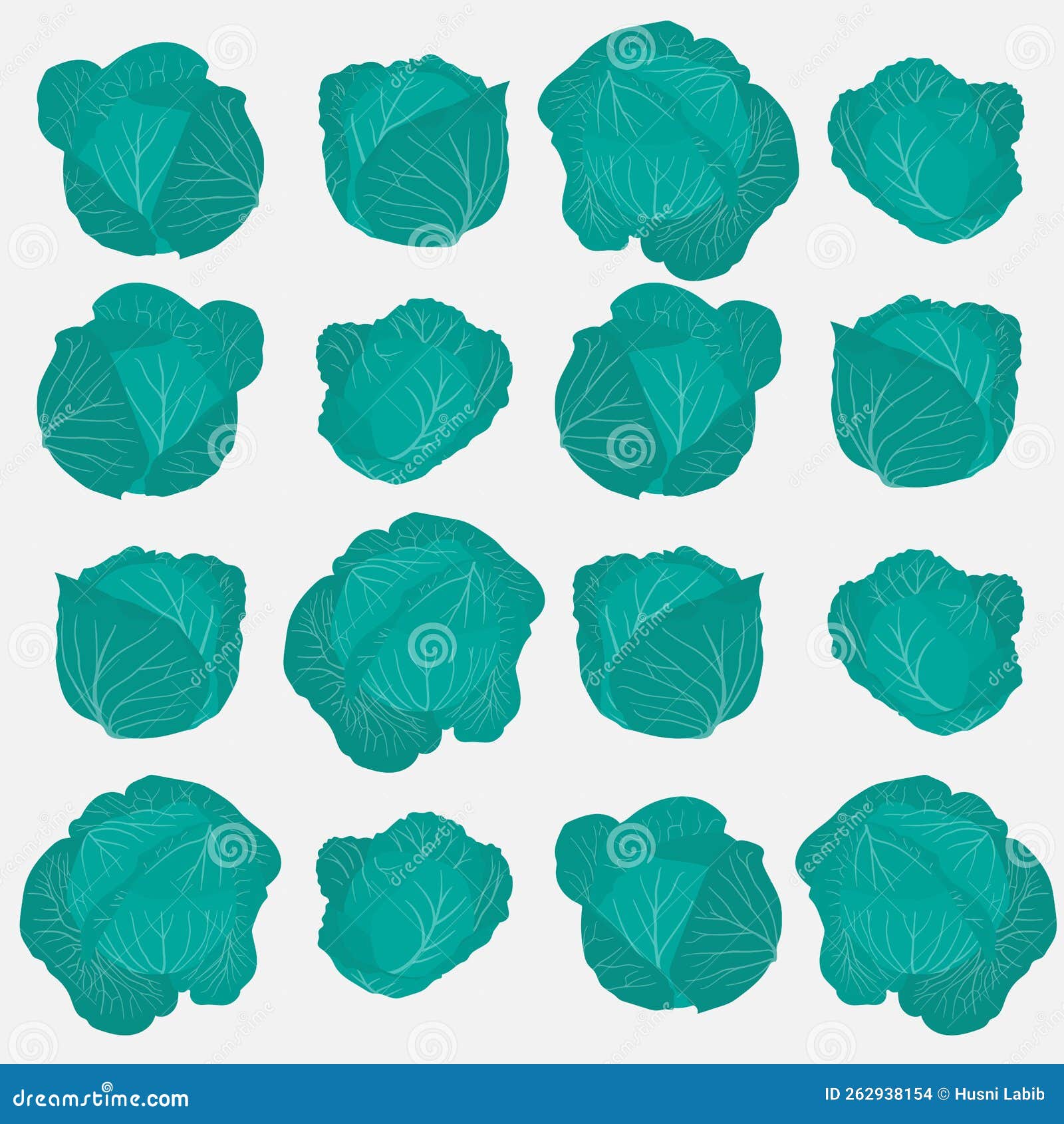 Cabbage Print Pattern Background in Flat Design for Kitchen Wallpaper ...