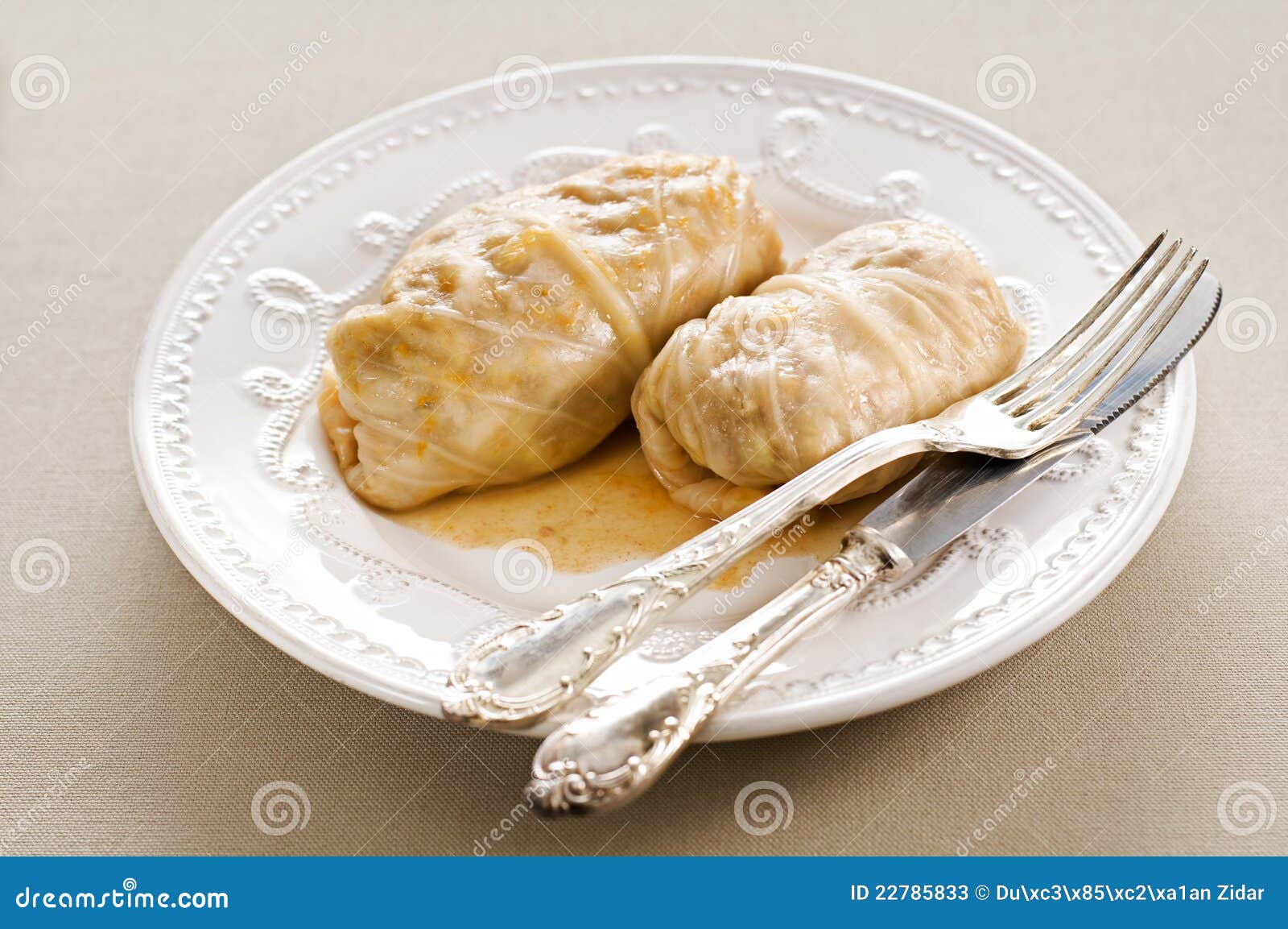 Cabbage Rolls In A Plate On A Wooden Table Stock Photo | CartoonDealer ...