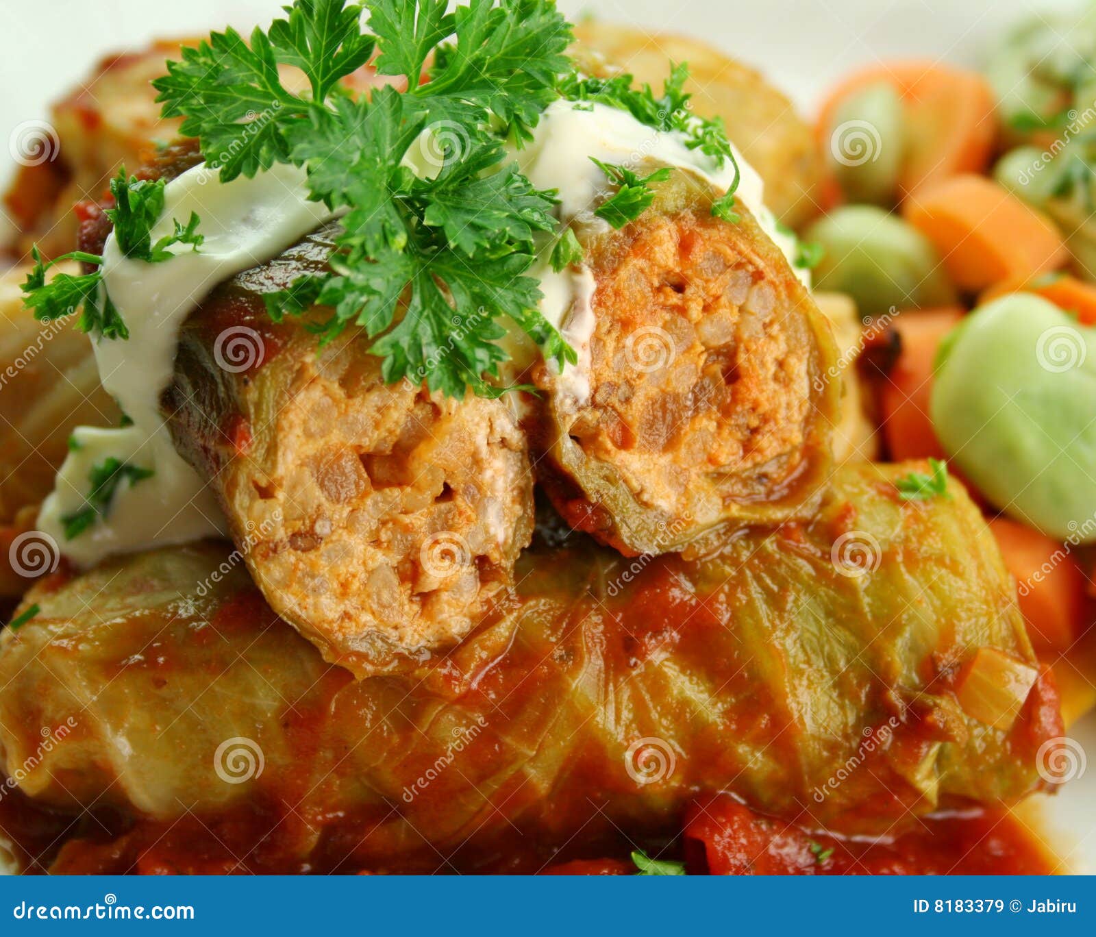 Cabbage Rolls In A Plate On A Wooden Table Stock Photo | CartoonDealer ...