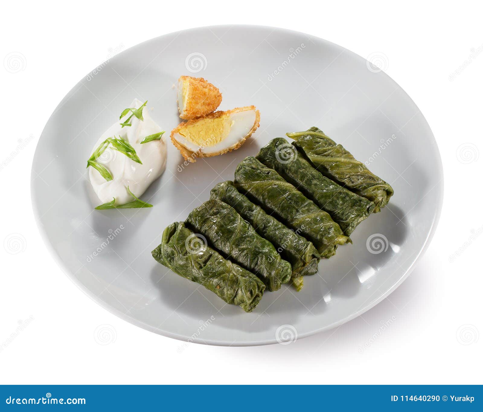 Cabbage rolls on a plate stock photo. Image of fish - 114640290