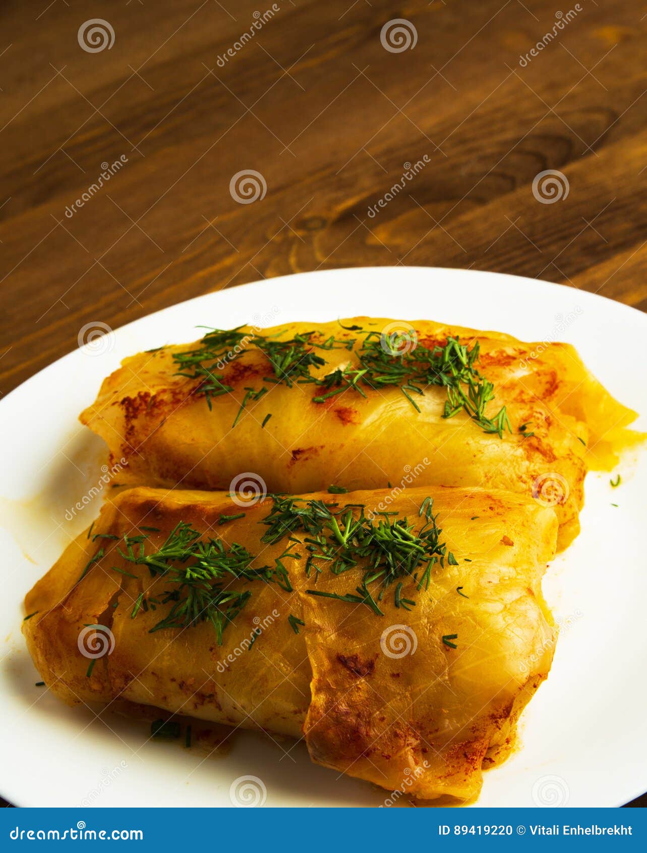 Cabbage Rolls on a Plate. Cabbage Rolls Top View Stock Photo - Image of ...