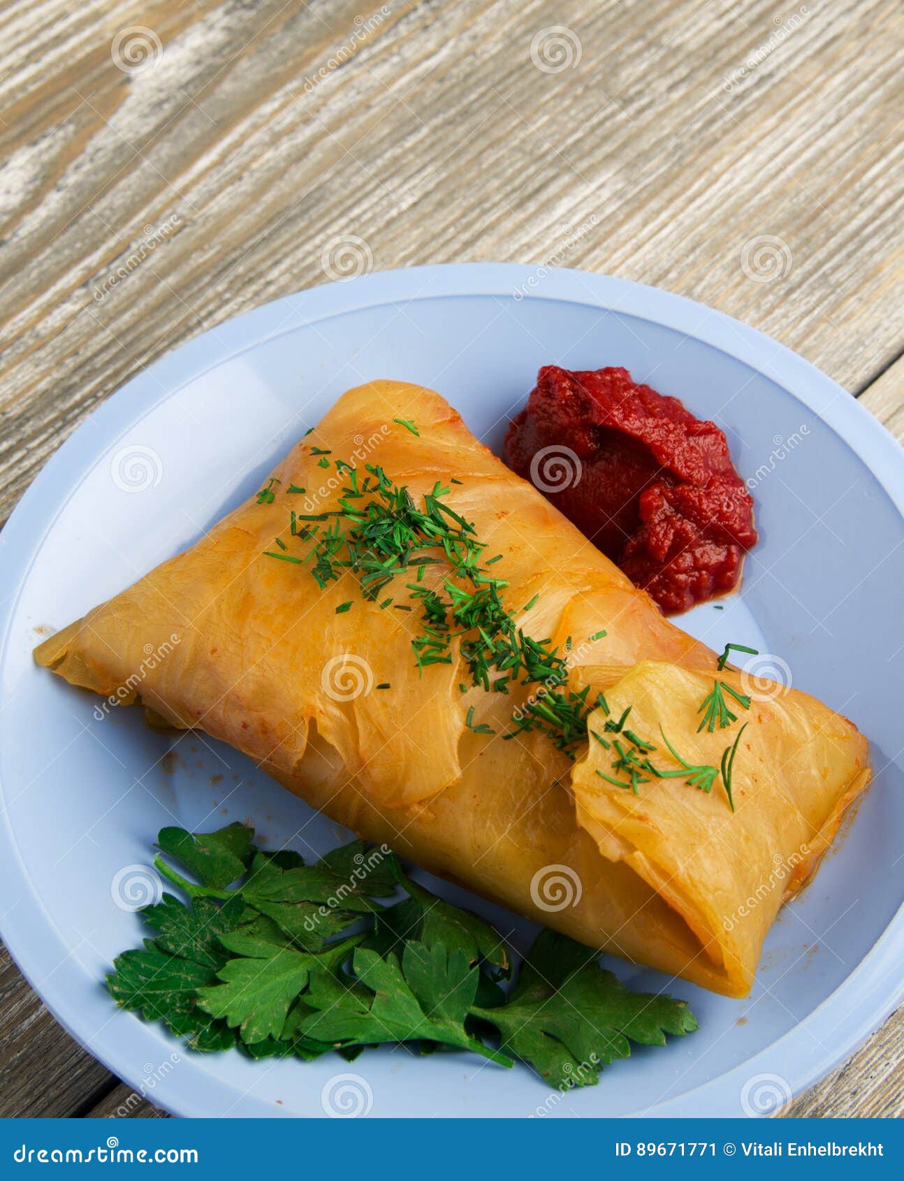 Cabbage Rolls on a Plate. Cabbage Rolls Top View Stock Image - Image of ...