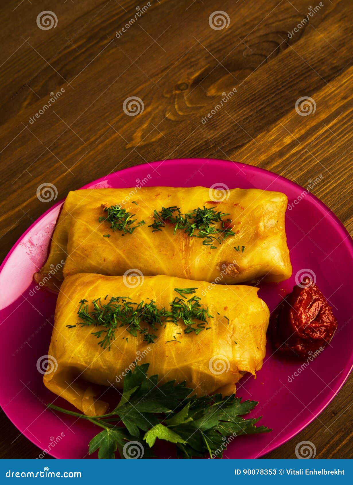 Cabbage Rolls on a Plate. Cabbage Rolls Top View Stock Image - Image of ...