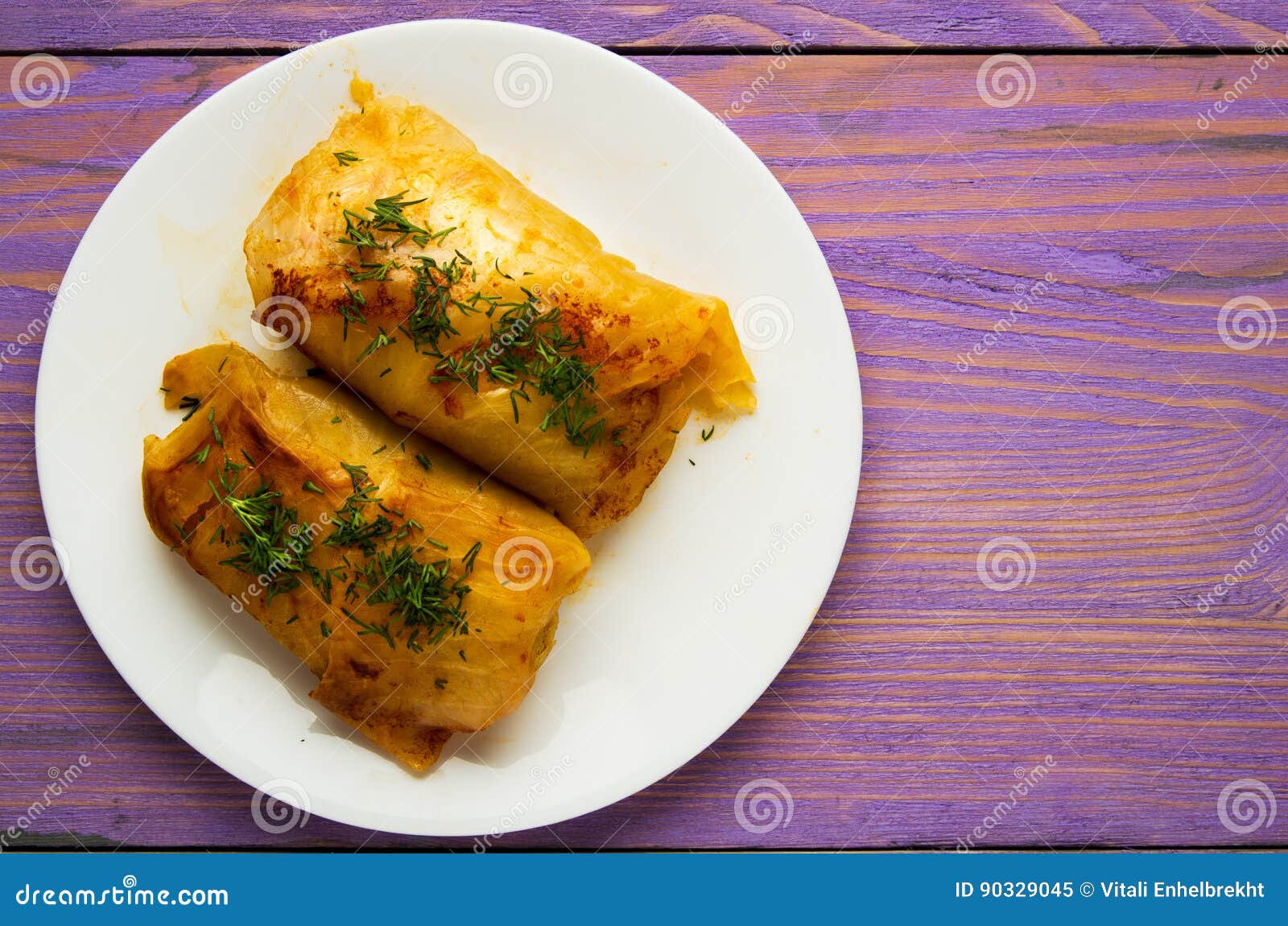 Cabbage Rolls on a Plate. Cabbage Rolls Top View Stock Image - Image of ...