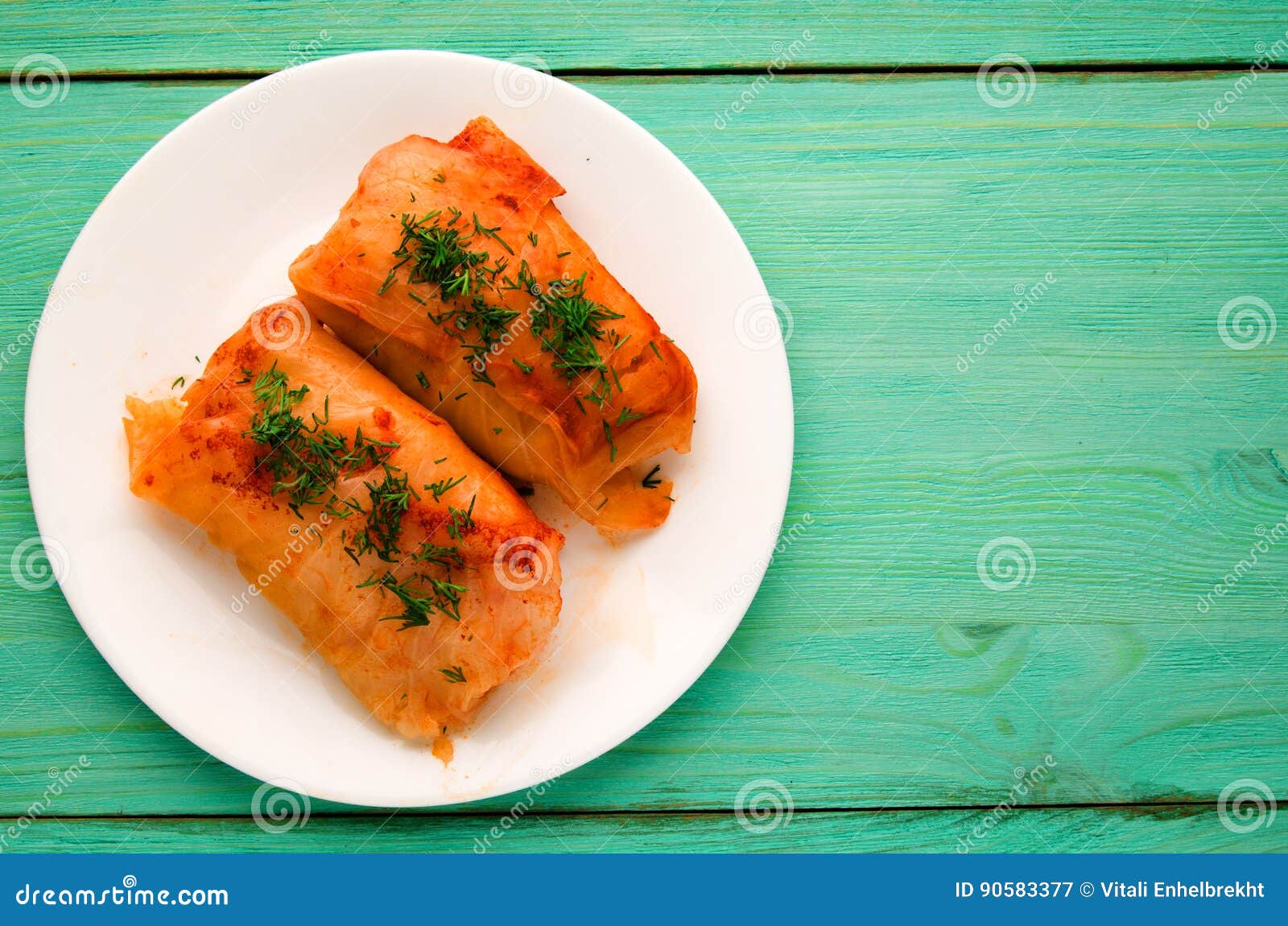 Cabbage Rolls on a Plate. Cabbage Rolls Top View Stock Image - Image of ...