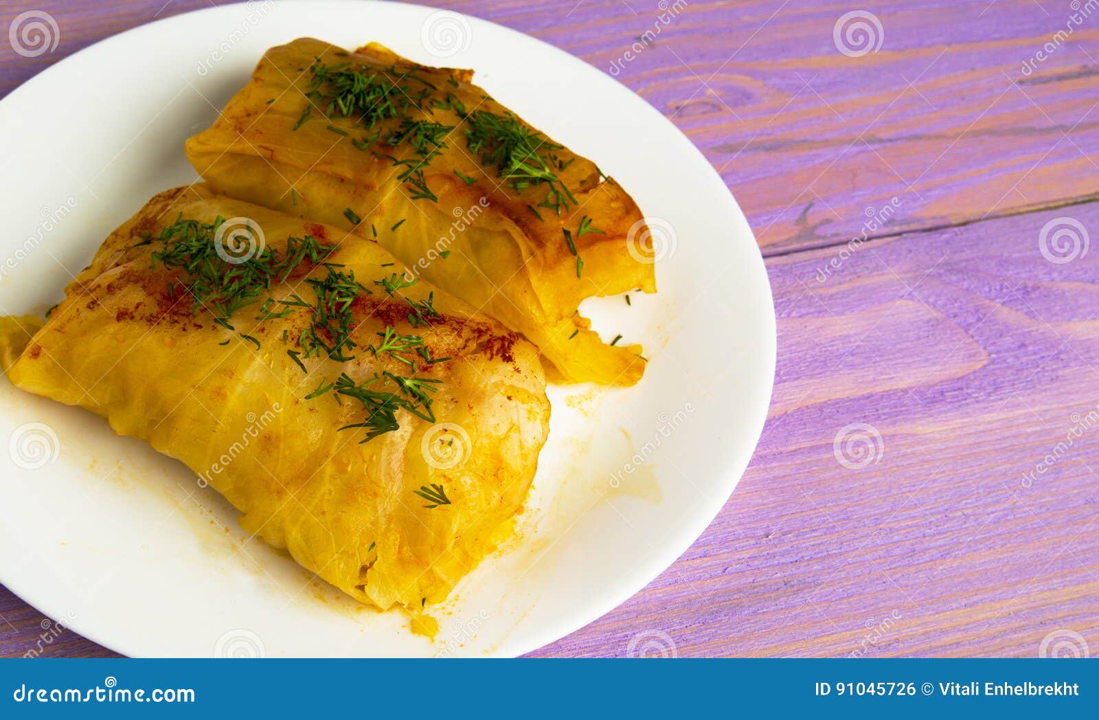Cabbage Rolls on a Plate. Cabbage Rolls Top View Stock Photo - Image of ...