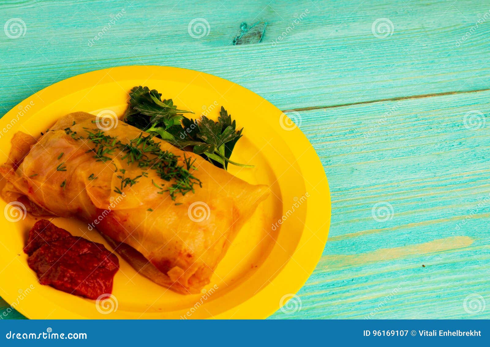 Cabbage Rolls on a Plate. Cabbage Rolls Top View Stock Image - Image of ...