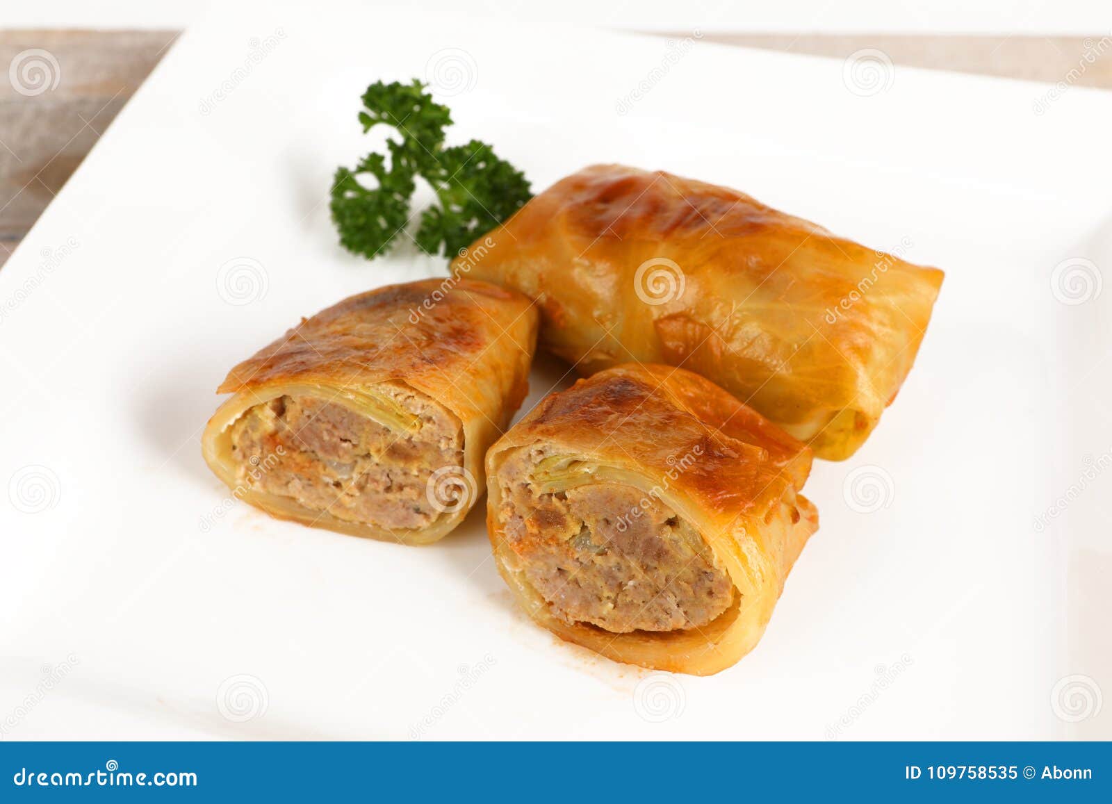 Cabbage Roulade Filled with Minced Meat Stock Image - Image of stuffed ...
