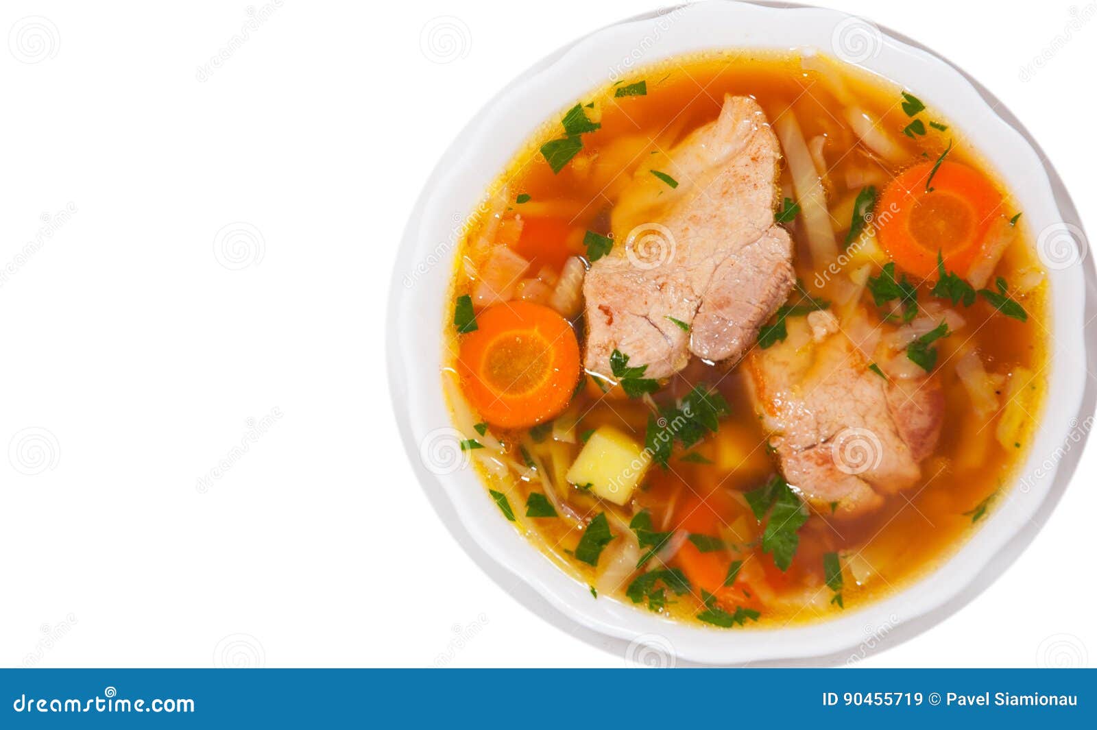 Cabbage Soup with Meat. Top View Stock Image - Image of meal, garlic ...