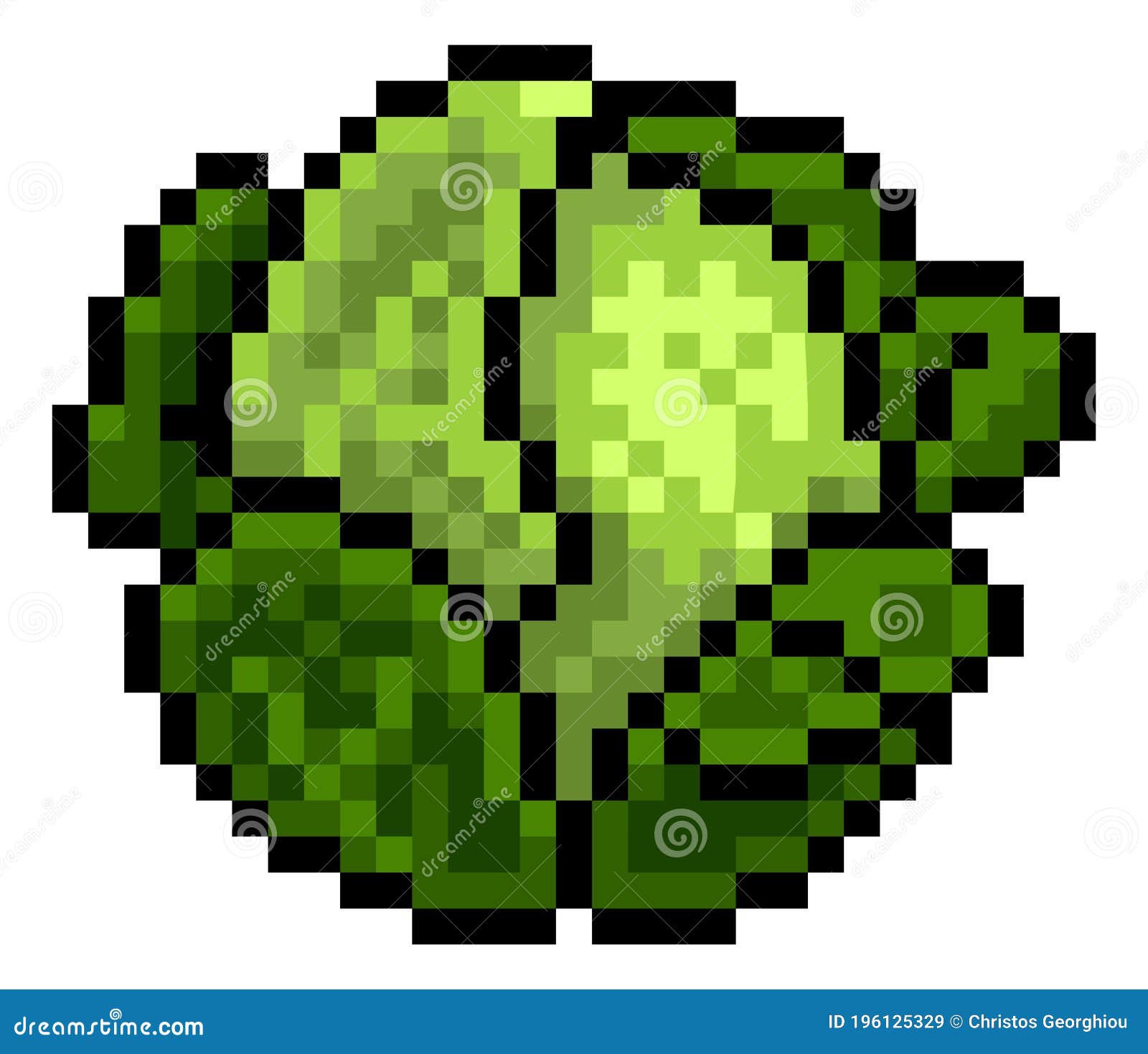 Cabbage or Sprout Eight Bit Pixel Art Game Icon Stock Vector ...