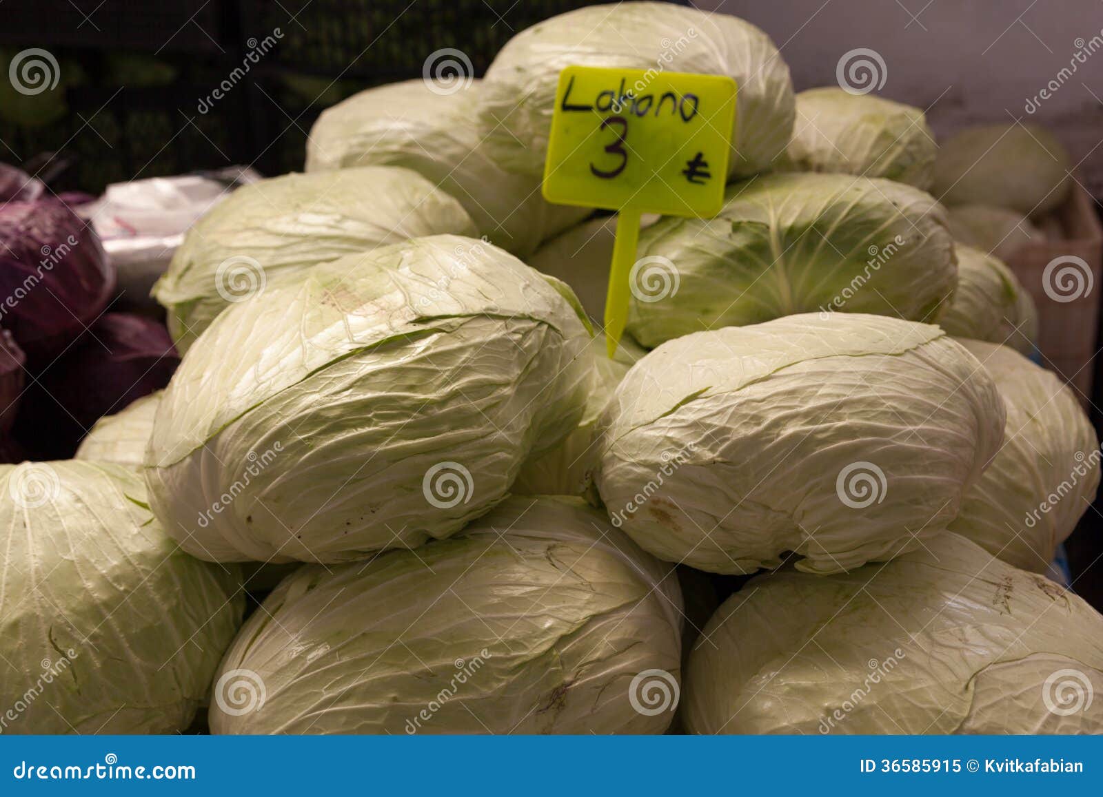 Cabbage in the Turkish Market Stock Image - Image of healthy, market ...