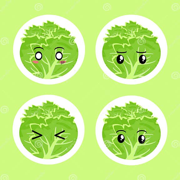 Cabbage Vegetable Mixed Expression Mask Stock Vector - Illustration of ...
