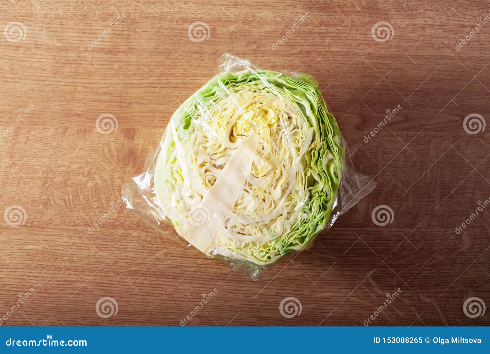 Cabbage Vegetable in Plastic Bag. Single Use Plastic Packaging Issue ...