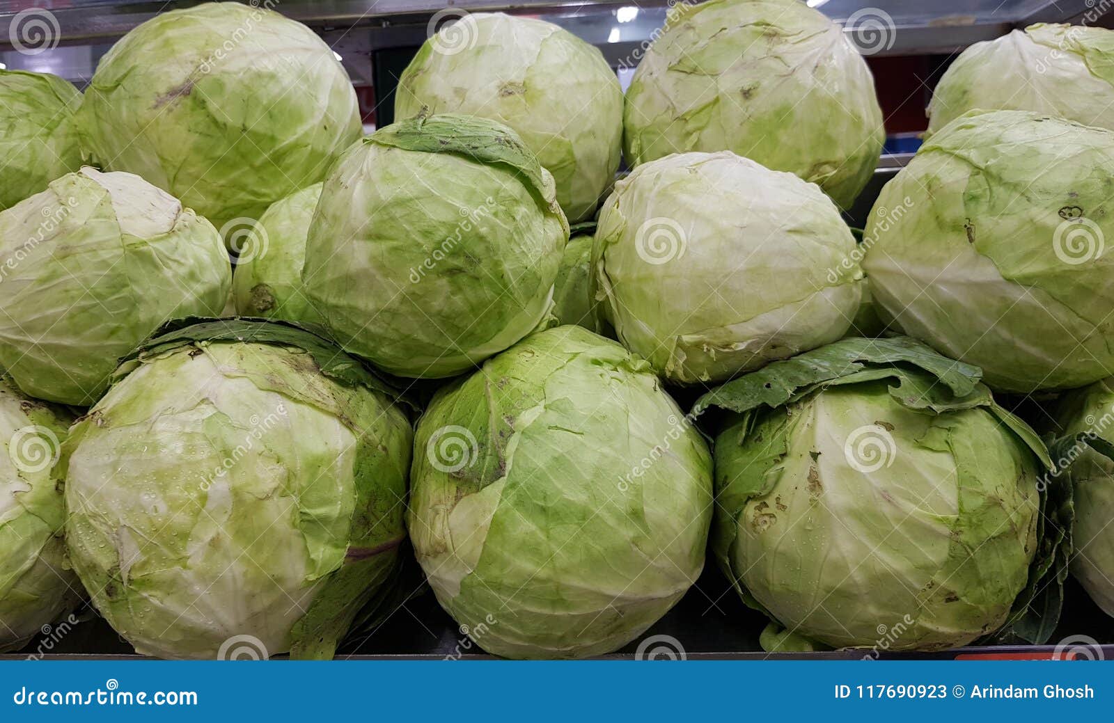 Cabbage in Vegetable Super Market for Sale Stock Image - Image of green ...