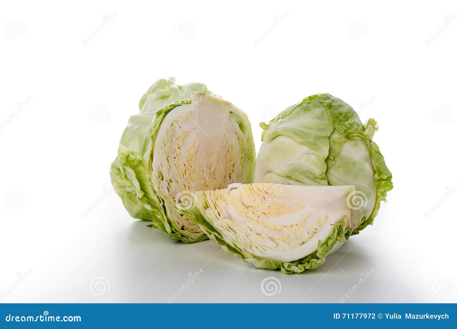 Cabbage on White Background Stock Photo - Image of foliage, mineral ...