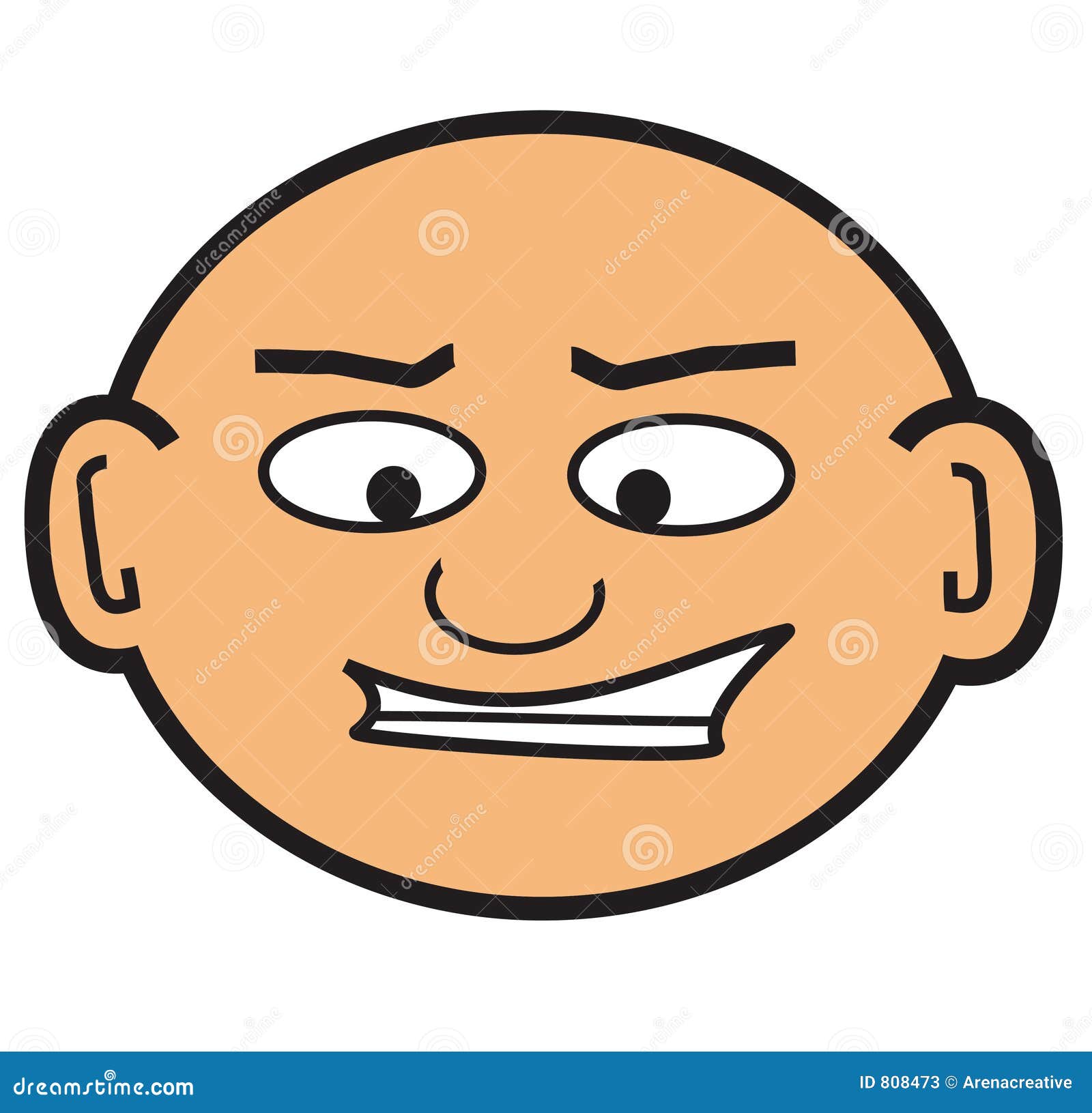 Cabeça Calva Dos Desenhos Animados Ilustração Stock - Ilustração de ...