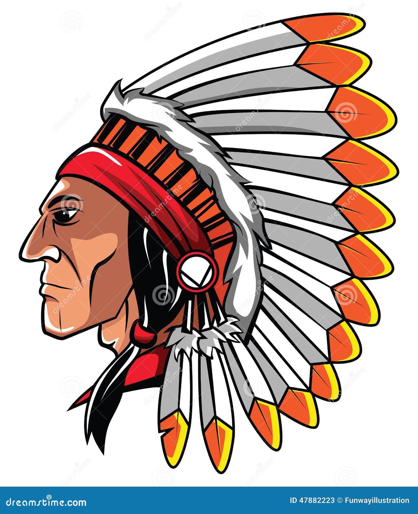 Cabeça de Apache ilustração do vetor. Ilustração de americano - 47882223