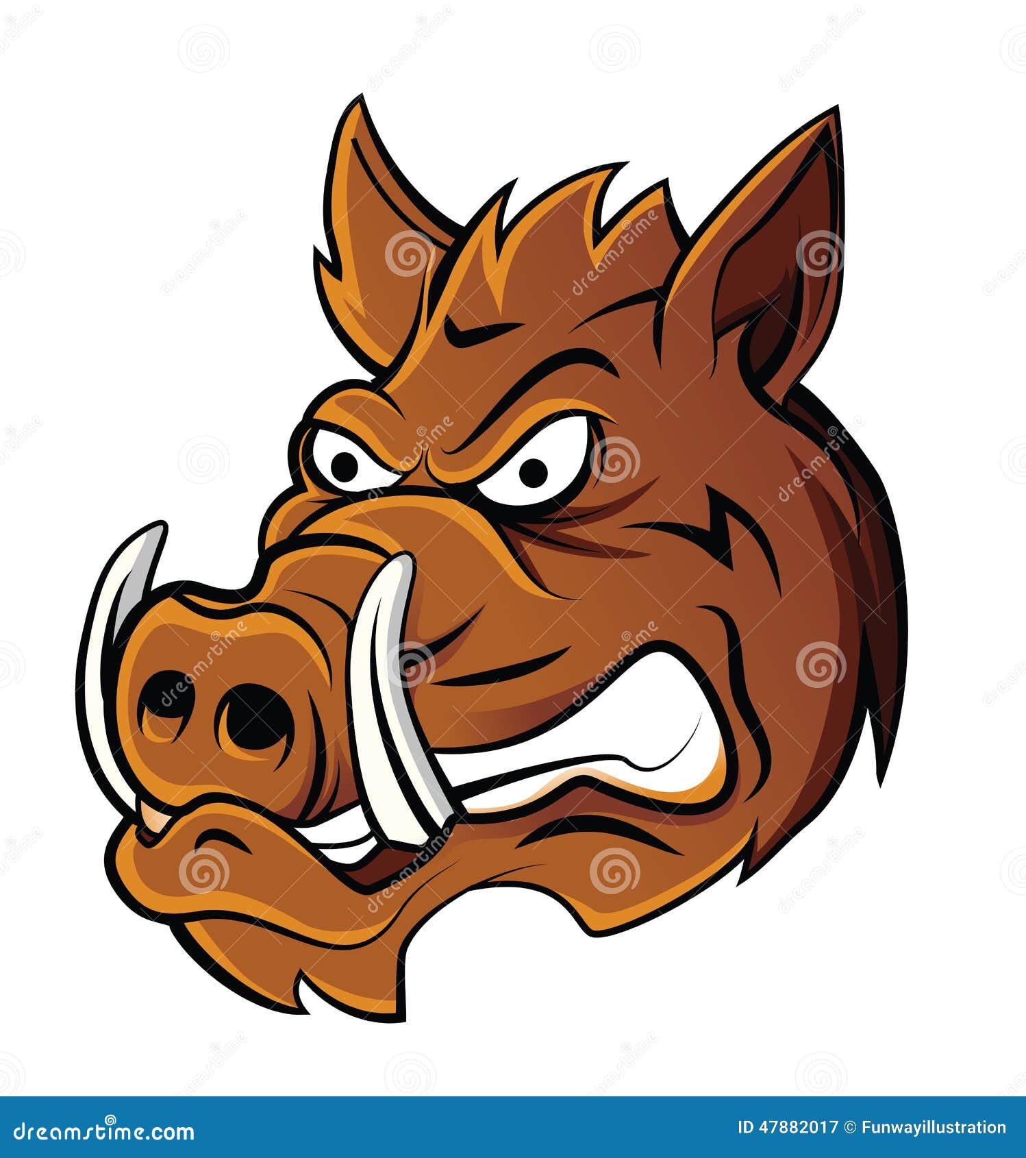 Cabeça do javali ilustração do vetor. Ilustração de fundo - 47882017