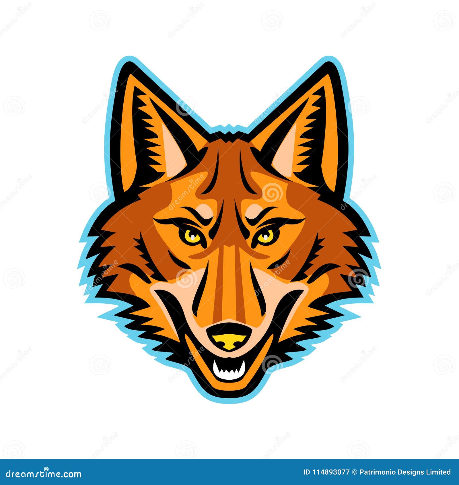 Cabeça Front Mascot Do Chacal Ilustração do Vetor - Ilustração de ...