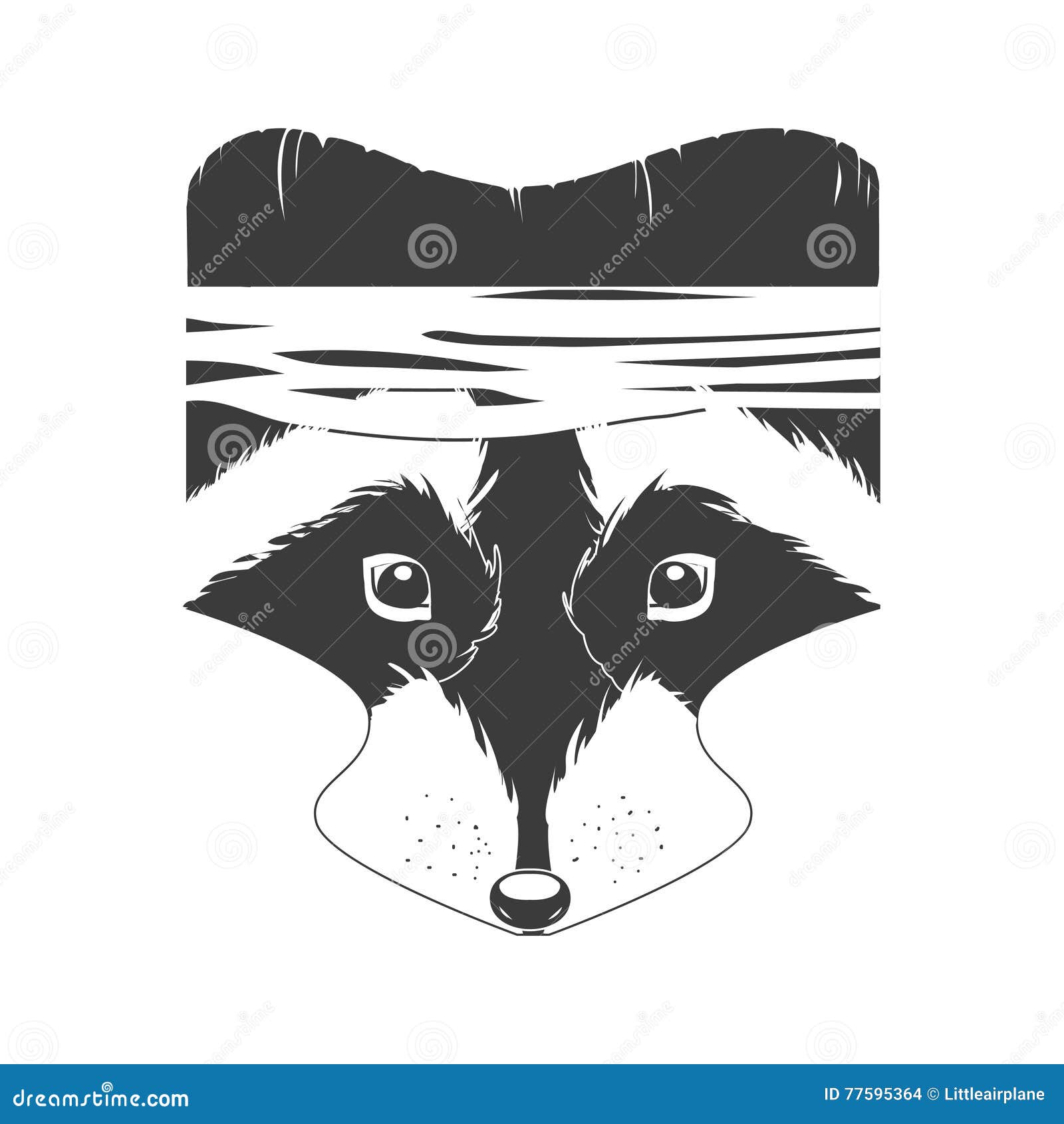 Cabeza Blanco Y Negro Del Mapache Ilustración del Vector - Ilustración ...