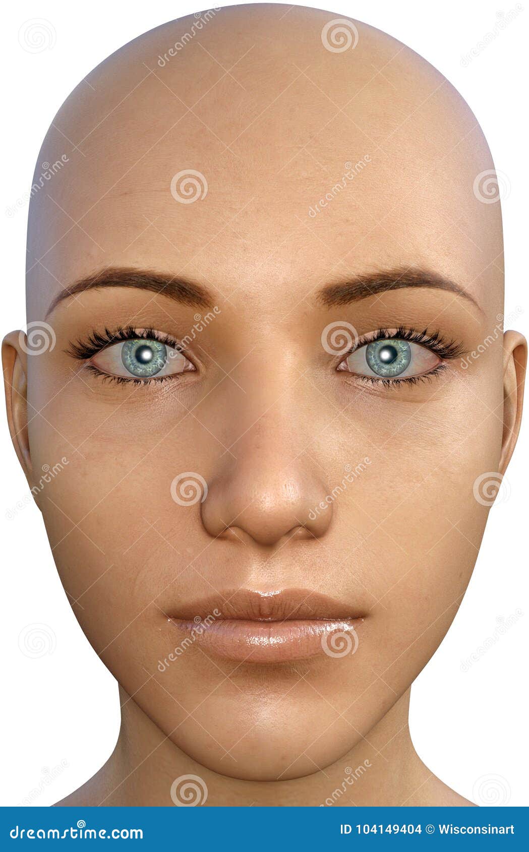 Cabeza Calva Hermosa De La Mujer, Aislada Foto de archivo - Imagen de ...