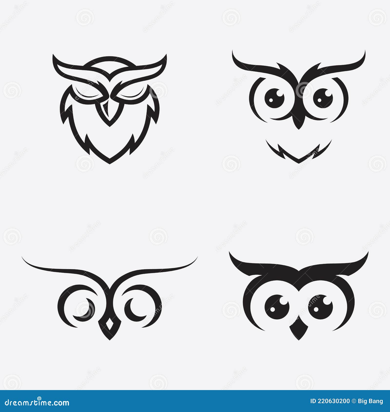 Cabeza De Búho Vector Logo Plantilla Ilustración del Vector ...