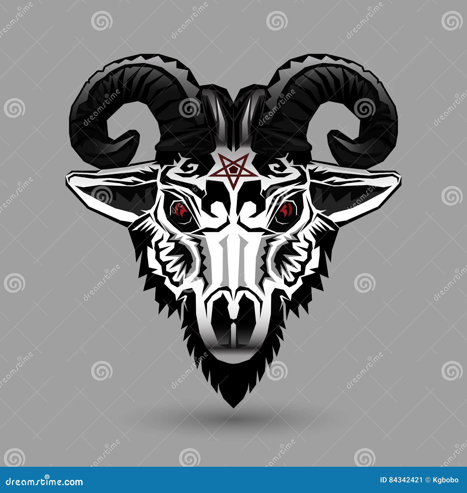 Cabeza De La Cabra Del Demonio Ilustración del Vector - Ilustración de ...