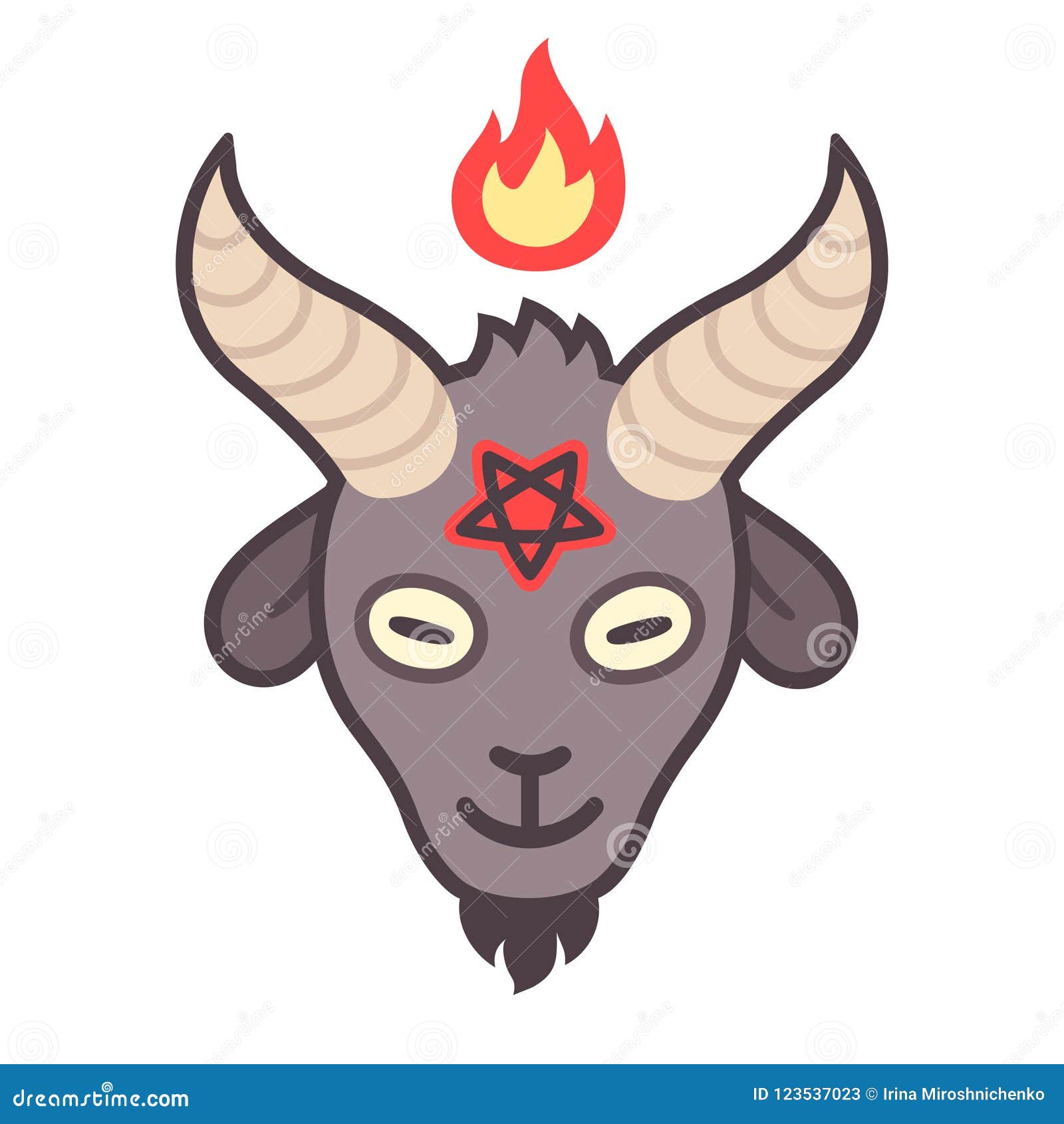 Cabeza De La Cabra De Satanás Ilustración del Vector - Ilustración de ...