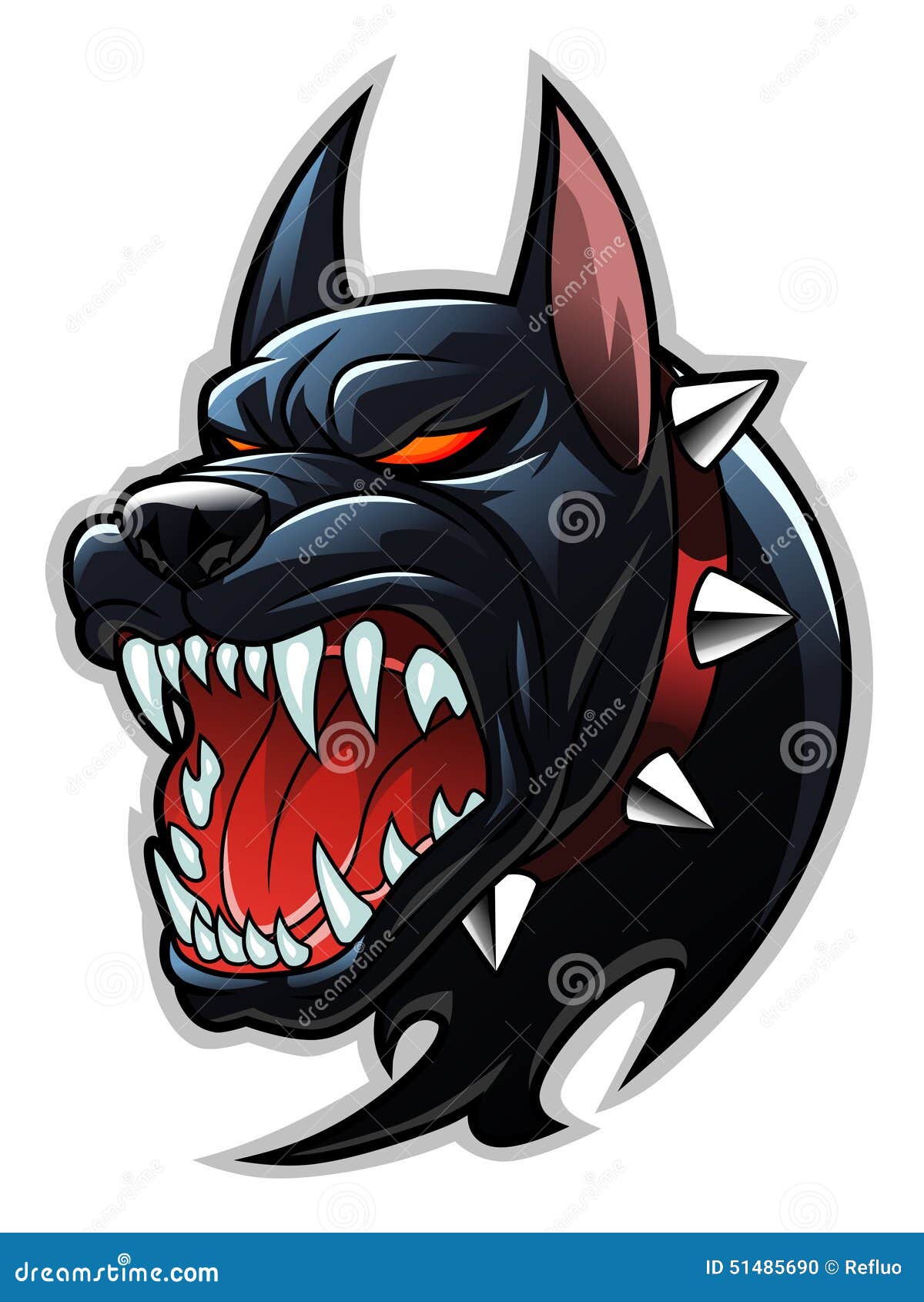 Cabeza De Perro Del Infierno Ilustración del Vector - Ilustración de ...