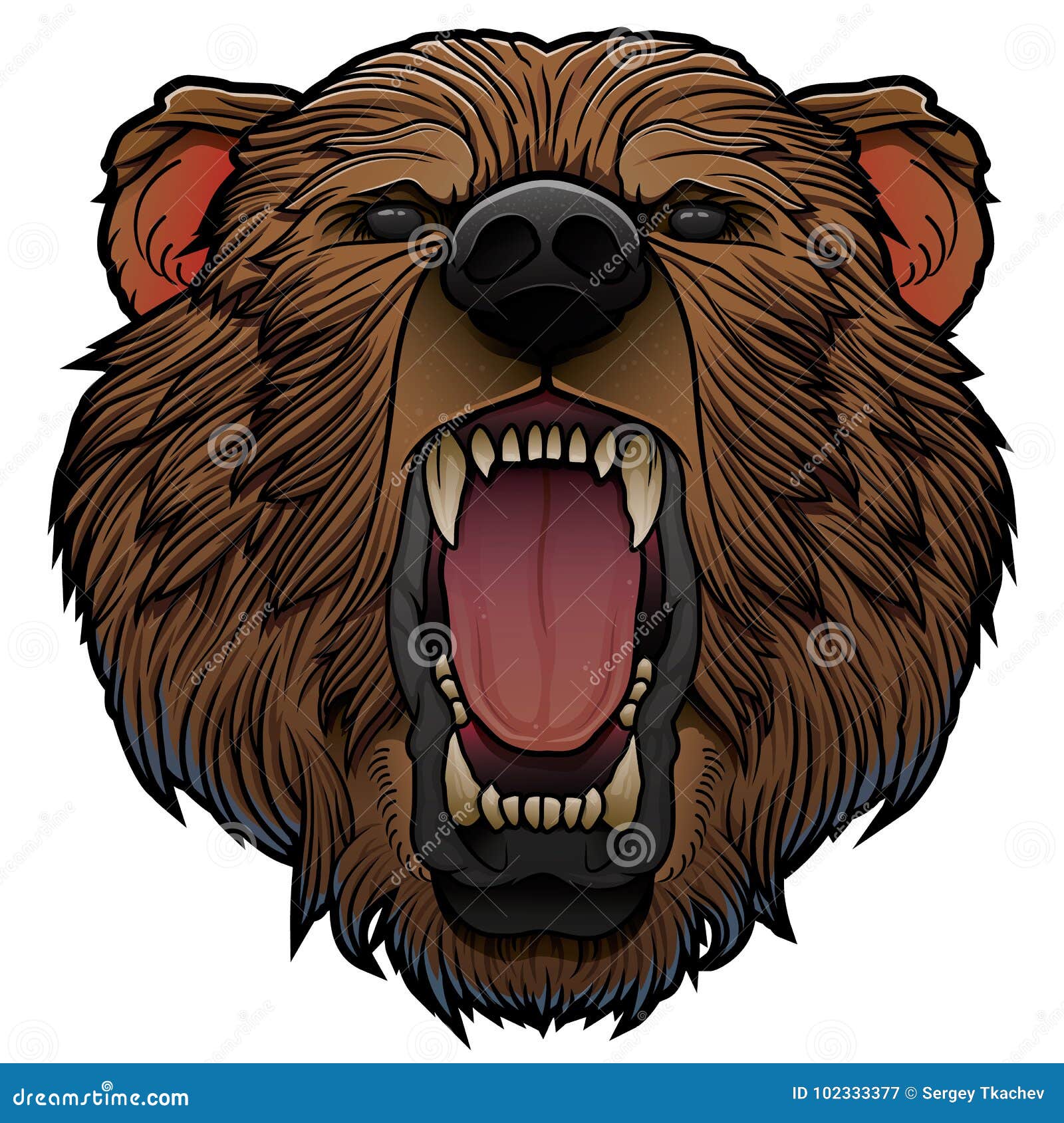 Dibujo De Rugido De Oso Grizzly