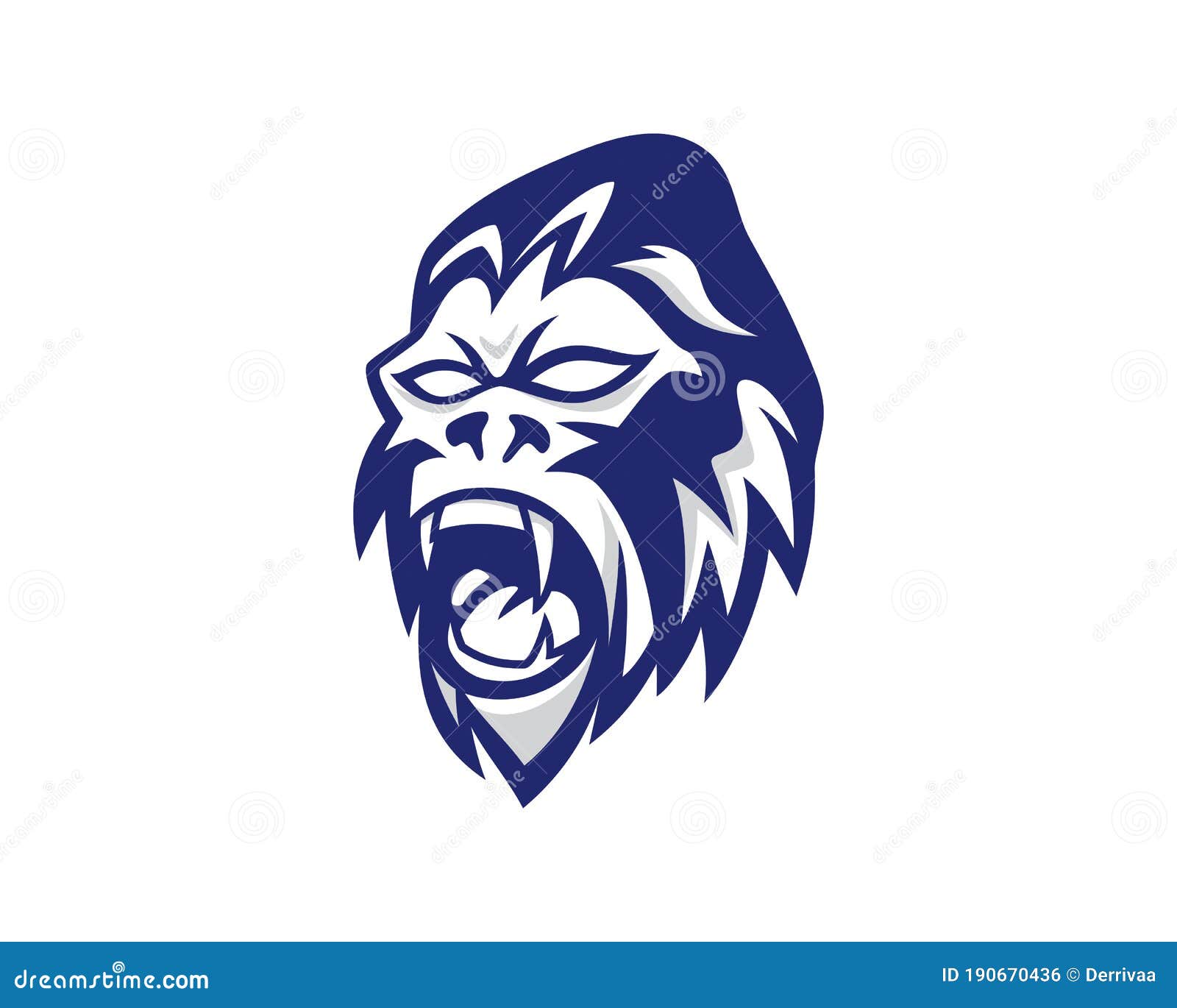 Cabeza De Simio Con Gesto Enojado Ilustración del Vector - Ilustración ...