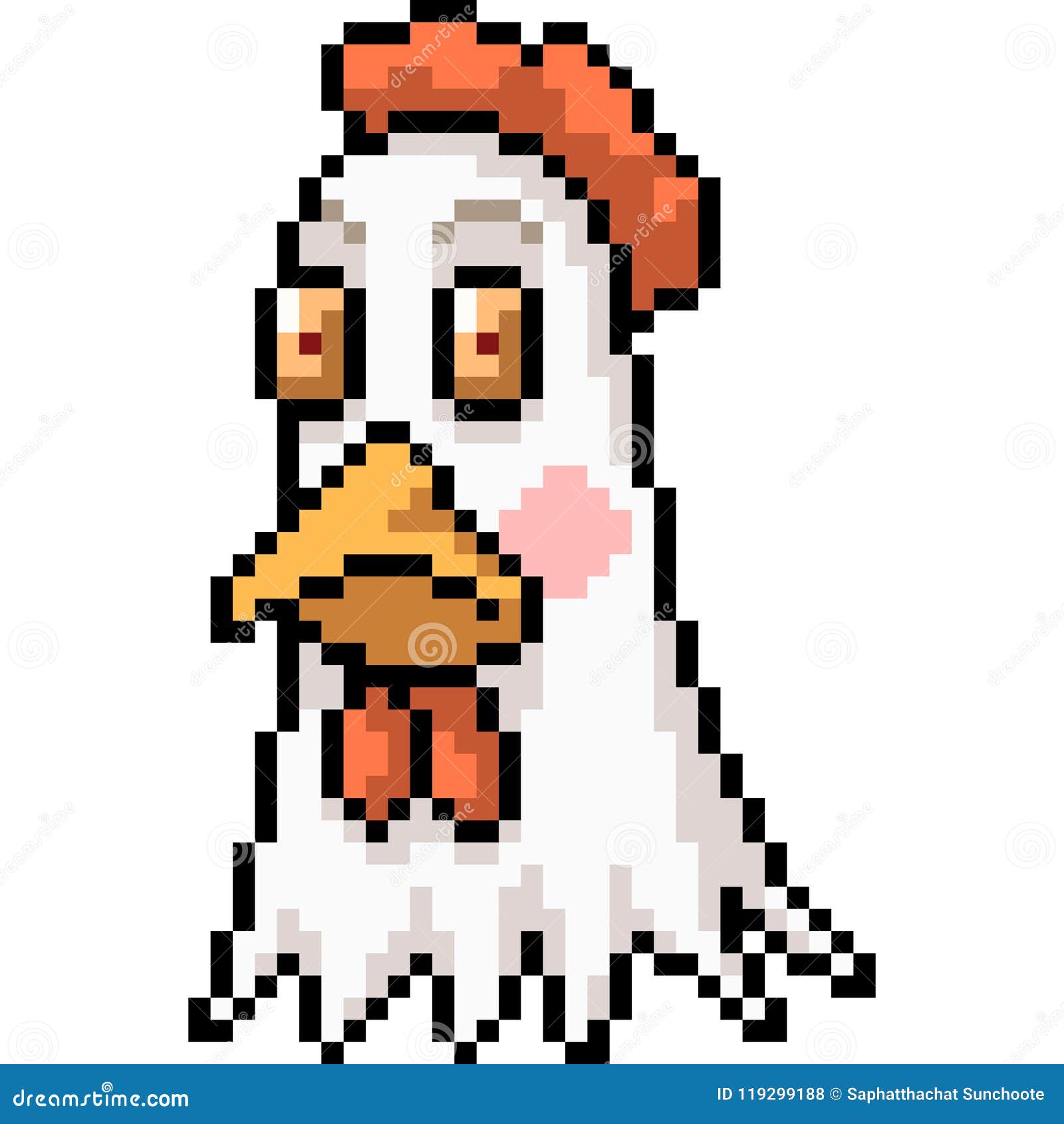 Cabeza Del Pollo Del Arte Del Pixel Del Vector Ilustración del Vector ...