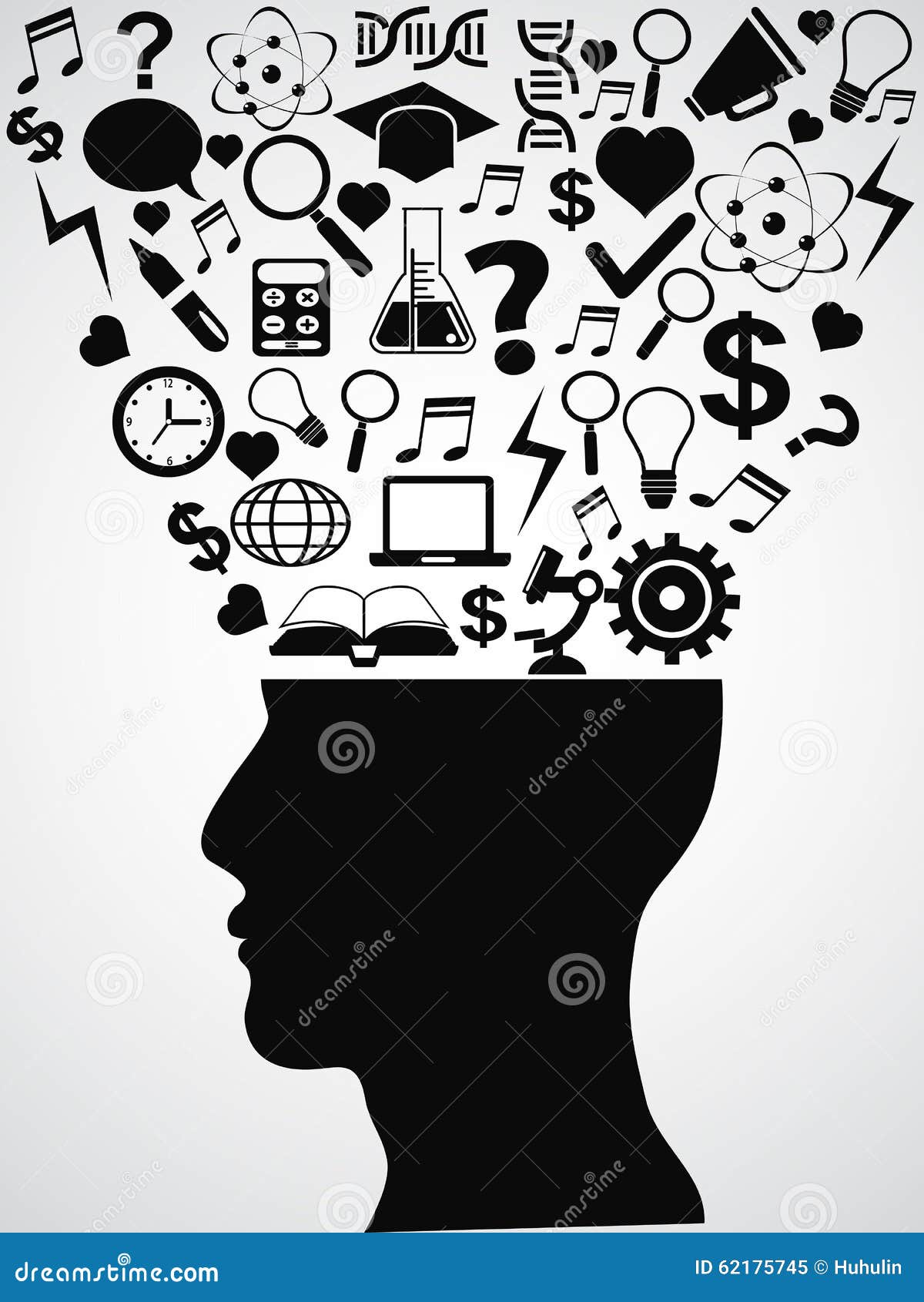 Cabeza Humana Con Ideas Creativas Ilustración del Vector - Ilustración ...