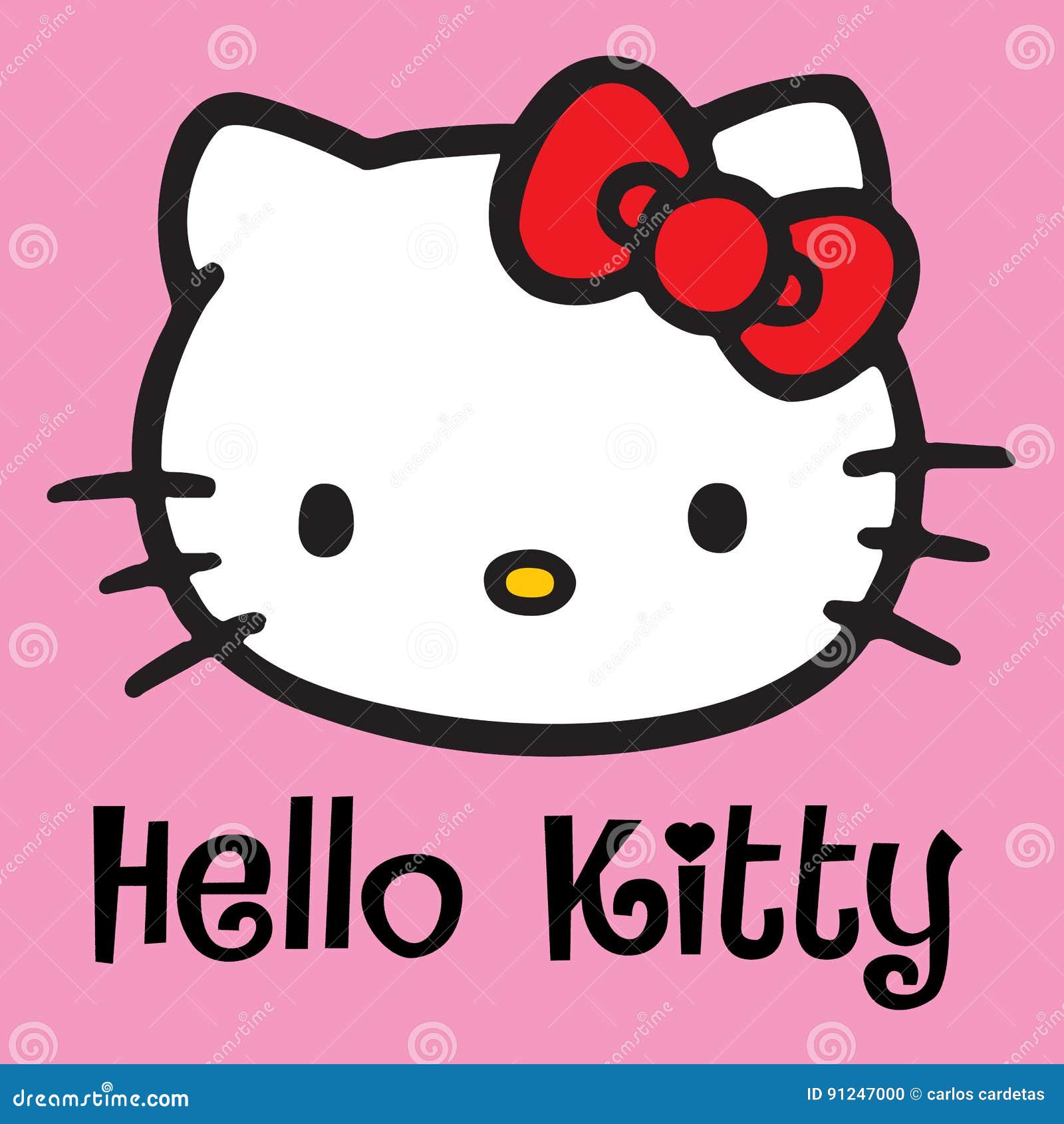 Cabeza Rosada Del Hello Kitty Imagen editorial - Ilustración de joven ...