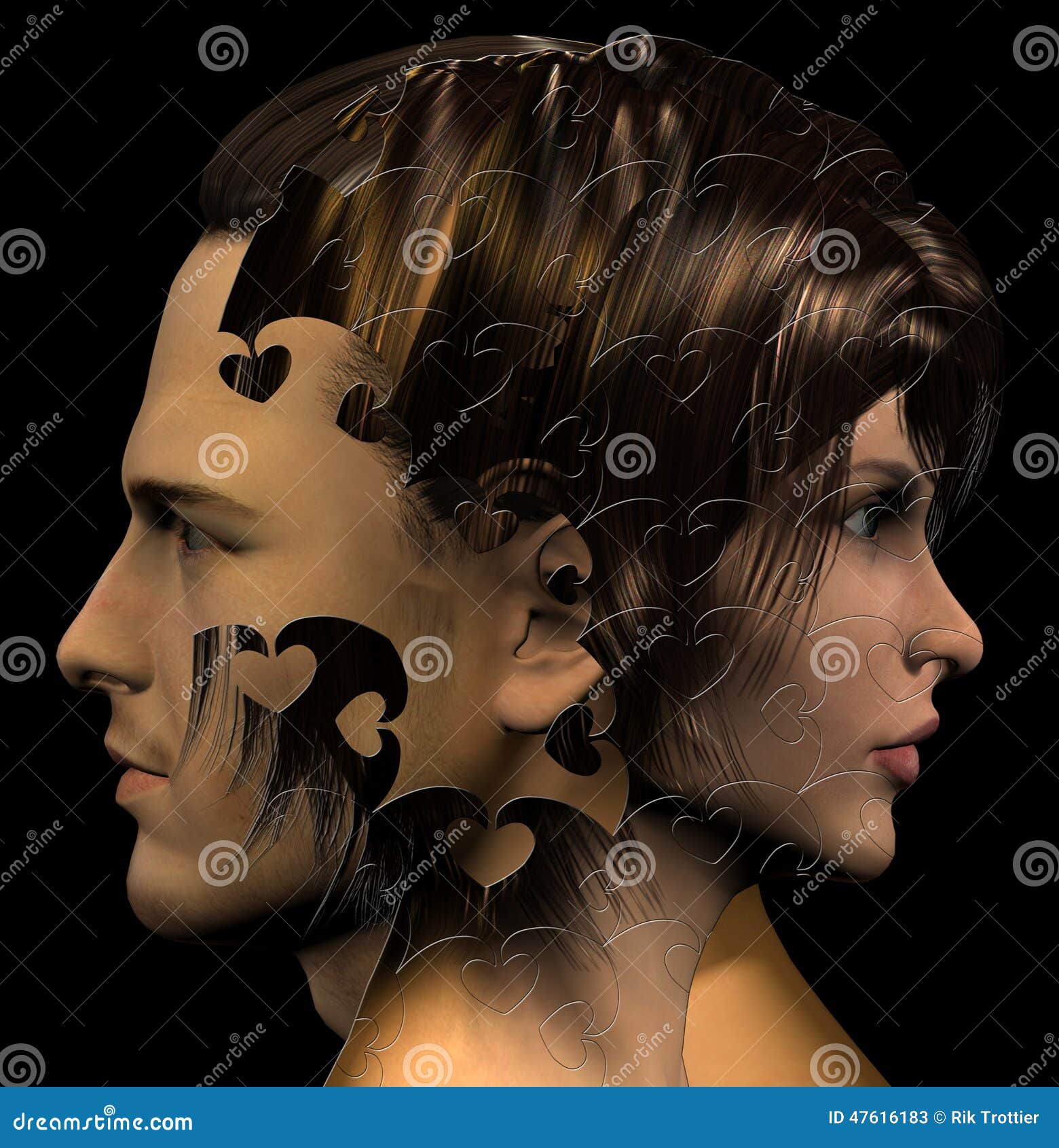 Cabezas Del Hombre Y De La Mujer Combinadas Stock de ilustración ...