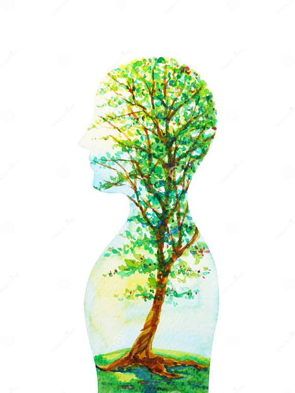 Cabeça Humana Poder Da Natureza Pensamento Abstrato Mundo Universo