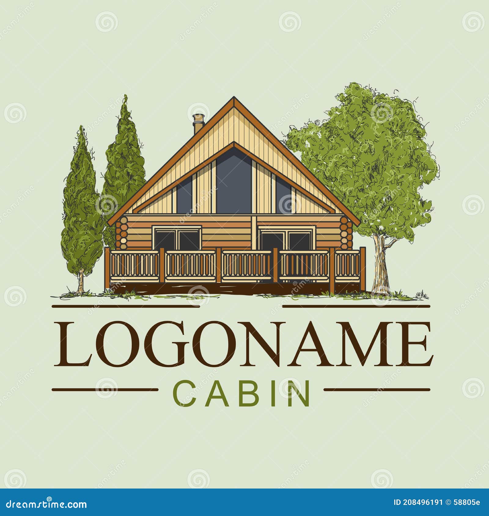 Cabin Rental Logo Design Vector Illustrator Stock Vector - Illustration ...