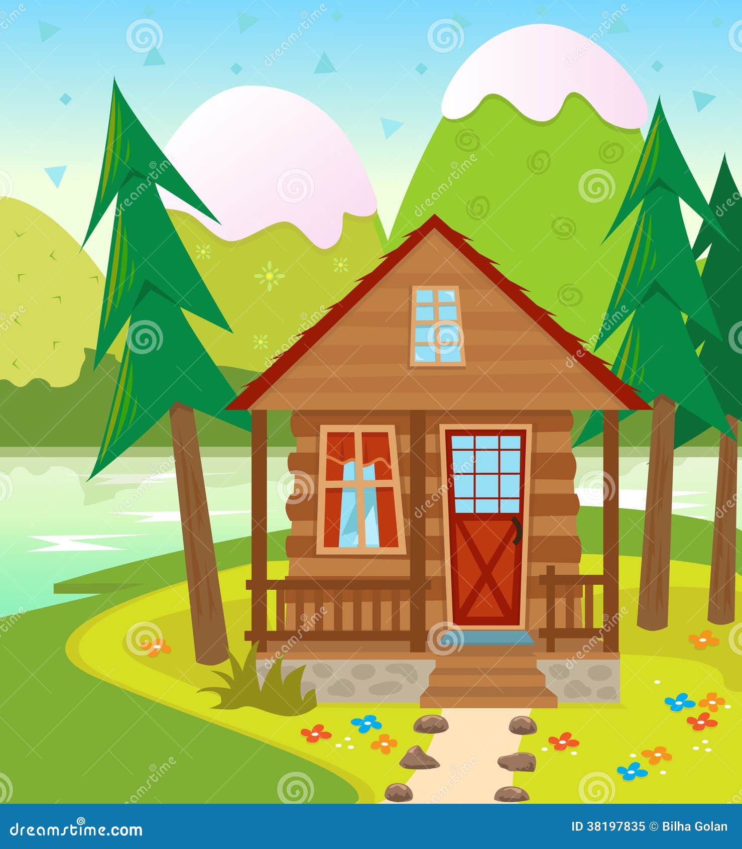 Log Cabin Cartoon Clipart